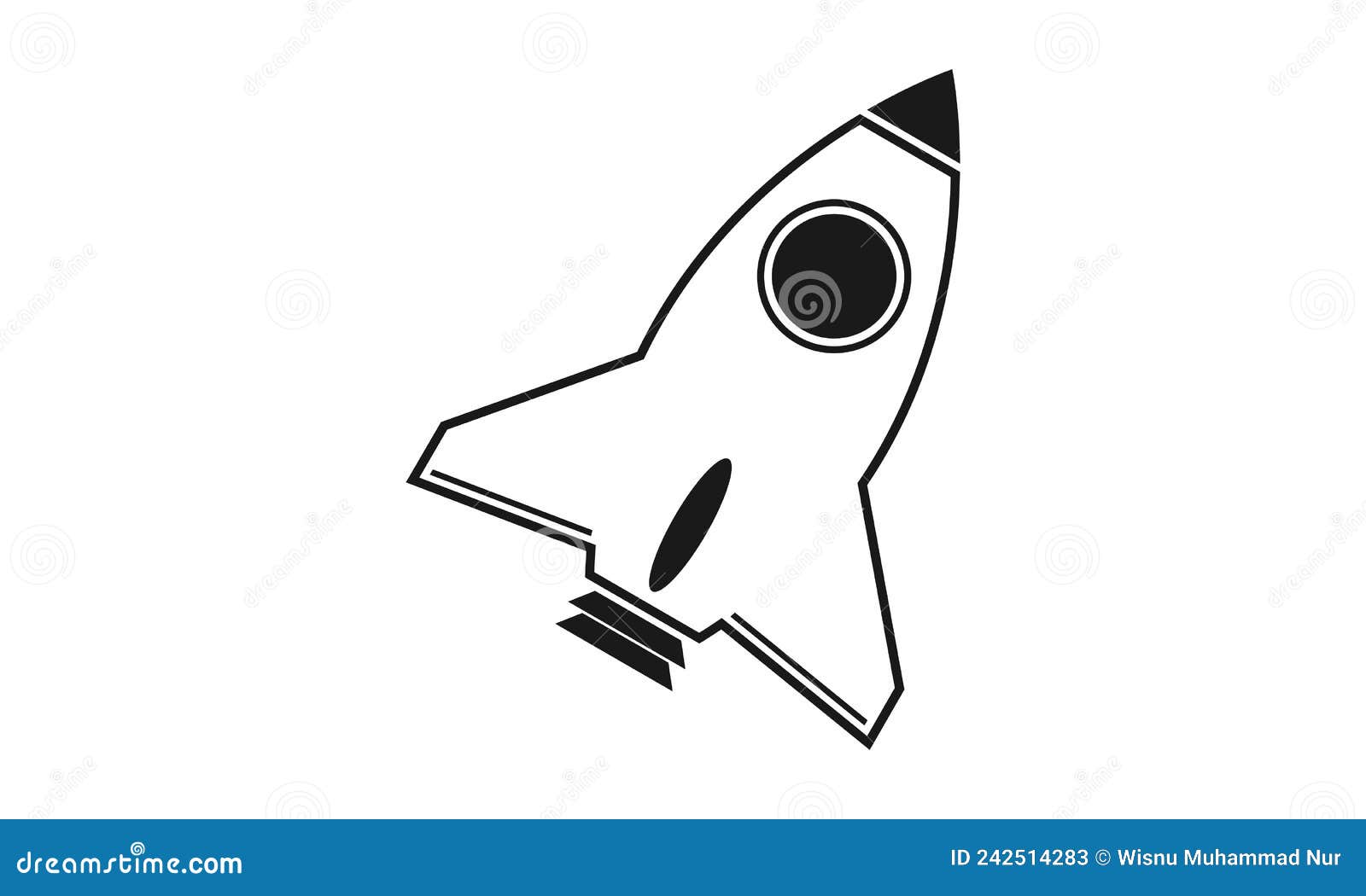 Simple White Rocket Illustration Vector Design Stock Vector ...