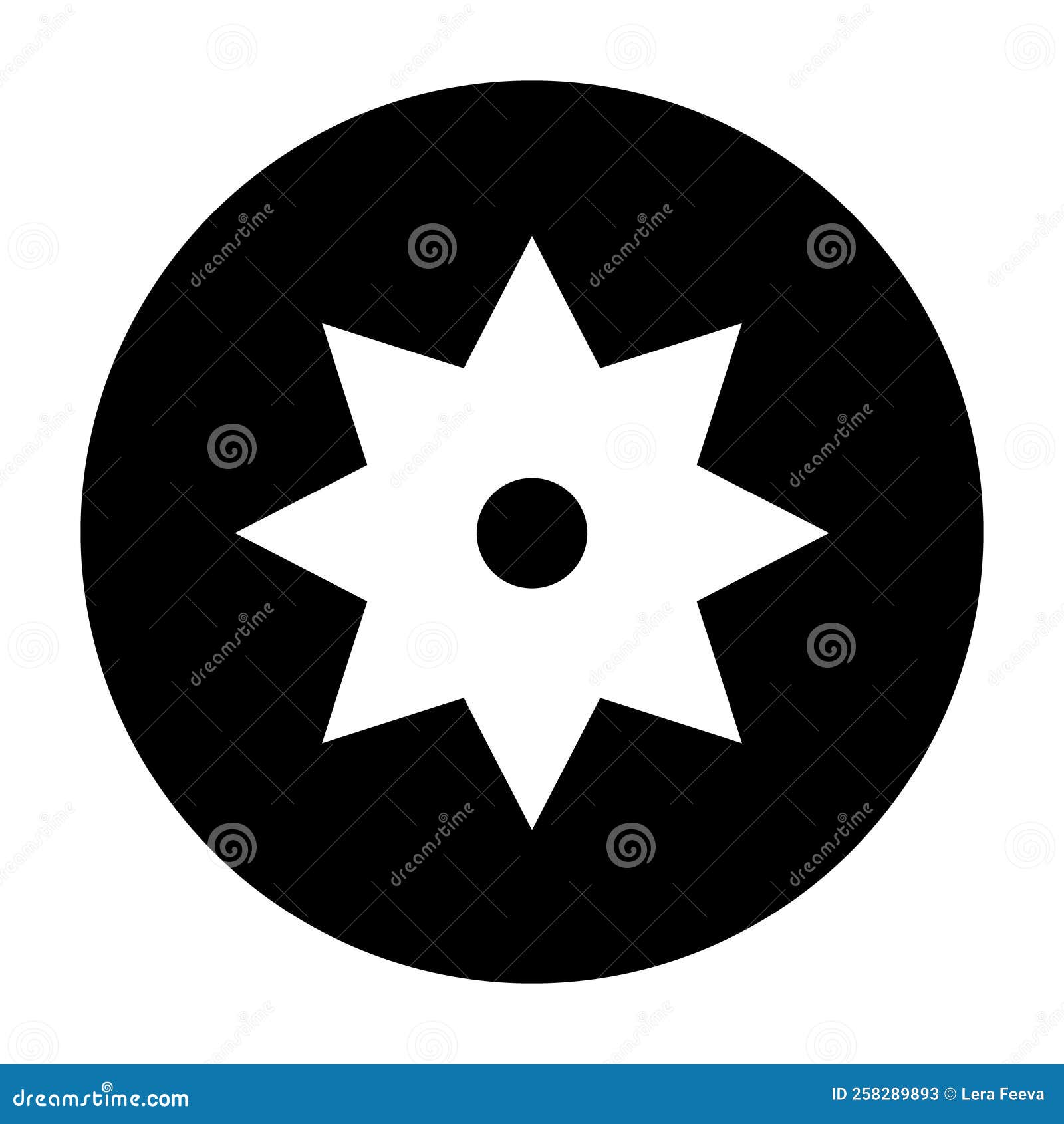 Simple White Sun Icon in Black Circle Stock Vector - Illustration of ...