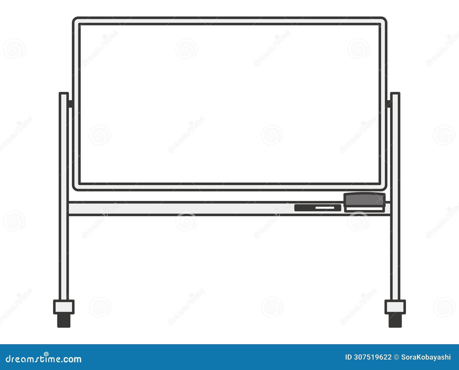 Simple Whiteboard with Outline Stock Vector - Illustration of frame ...