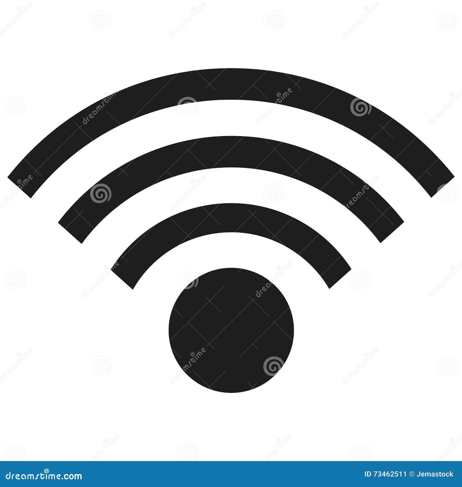 Simple wifi icon stock illustration. Illustration of drawing - 73462511