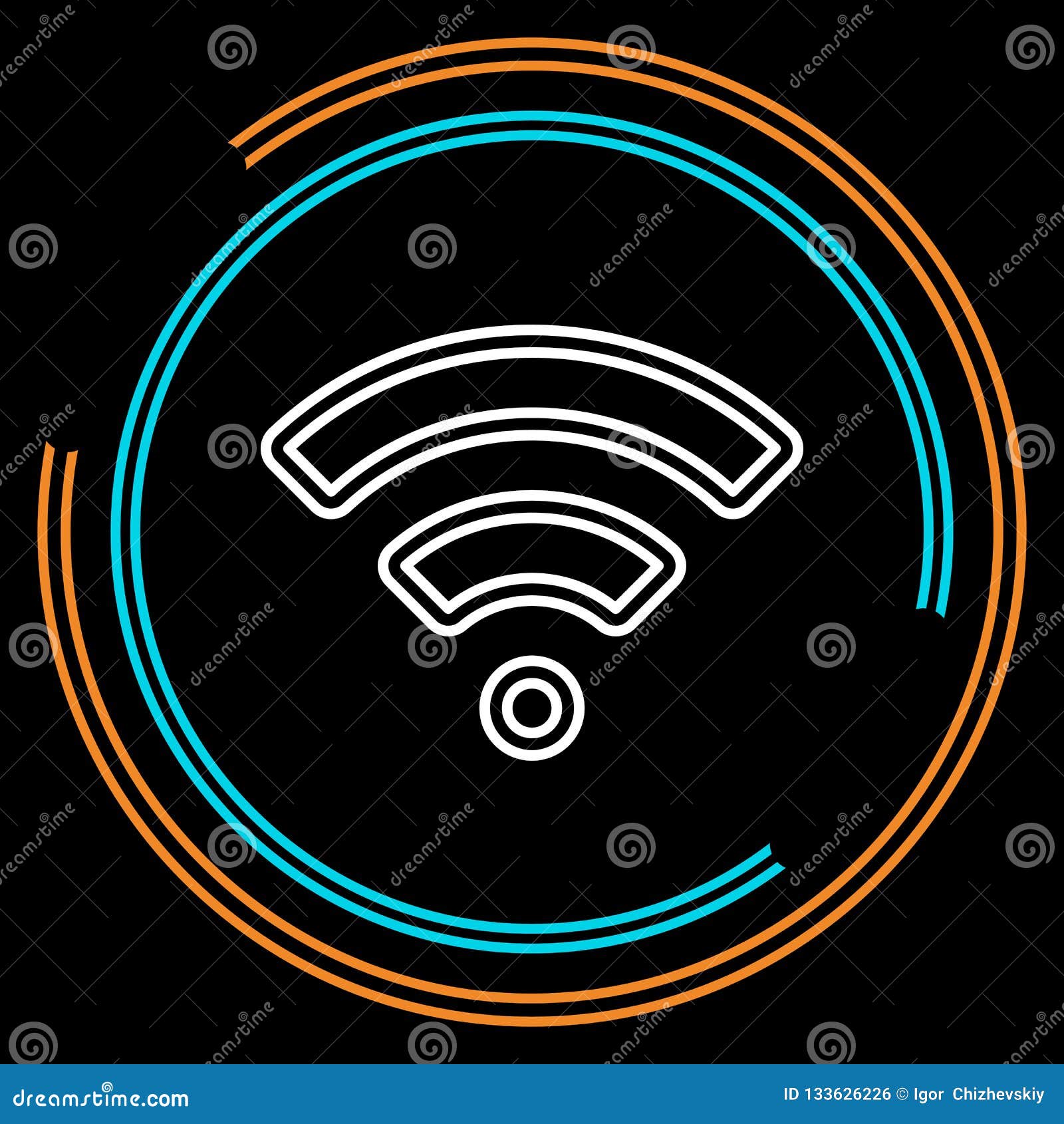 Simple WiFi Thin Line Vector Icon Stock Vector - Illustration of access ...