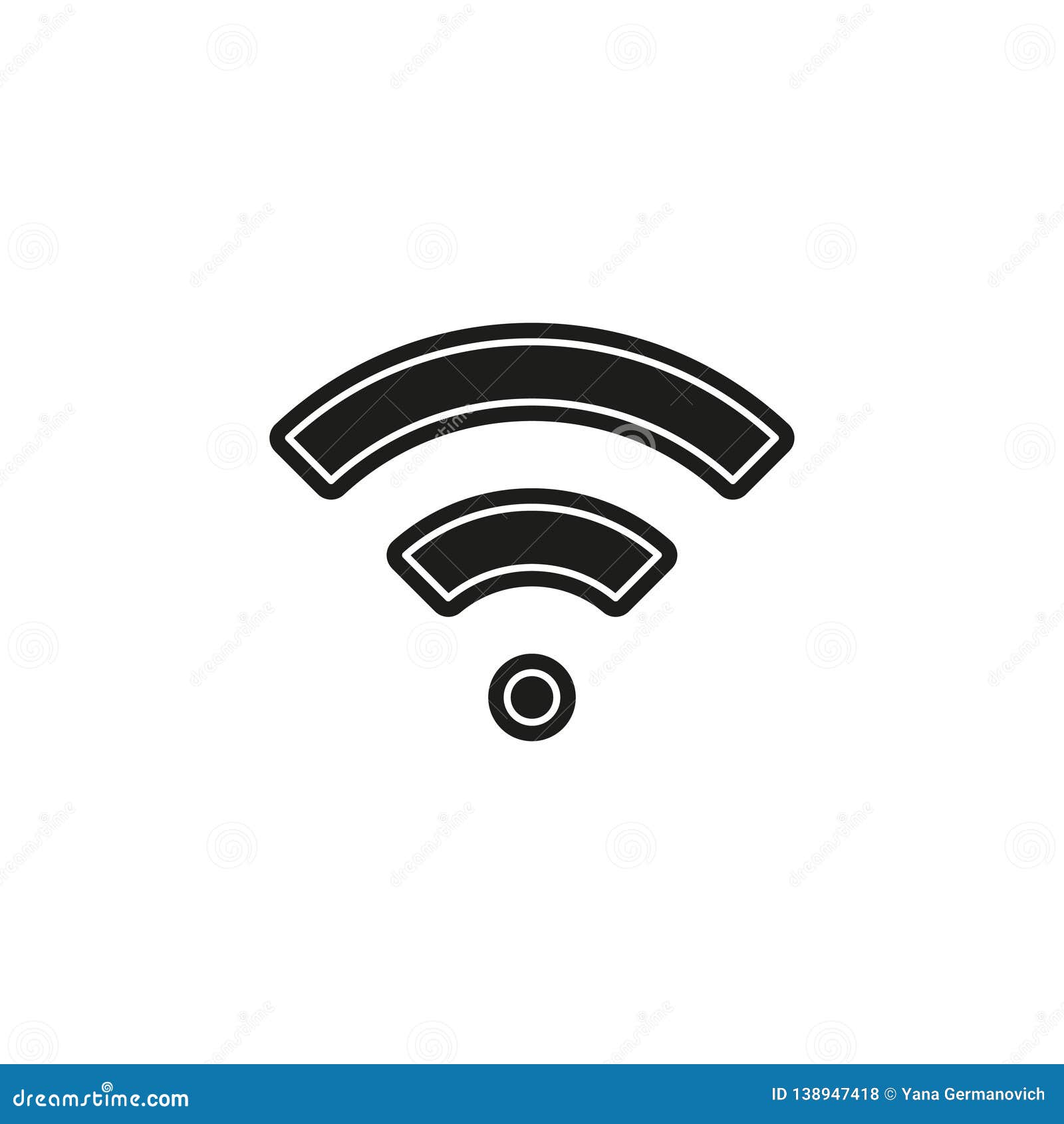 Simple WiFi Vector Icon stock illustration. Illustration of technology ...