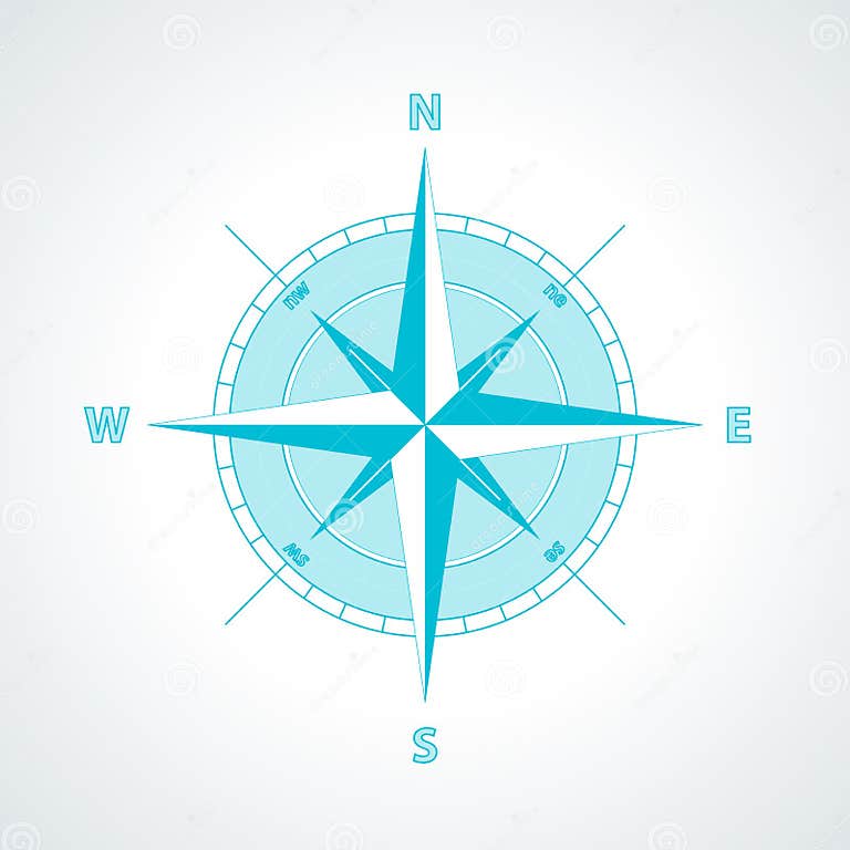 Simple Wind Rose Vector Illustration. Stock Vector - Illustration of ...
