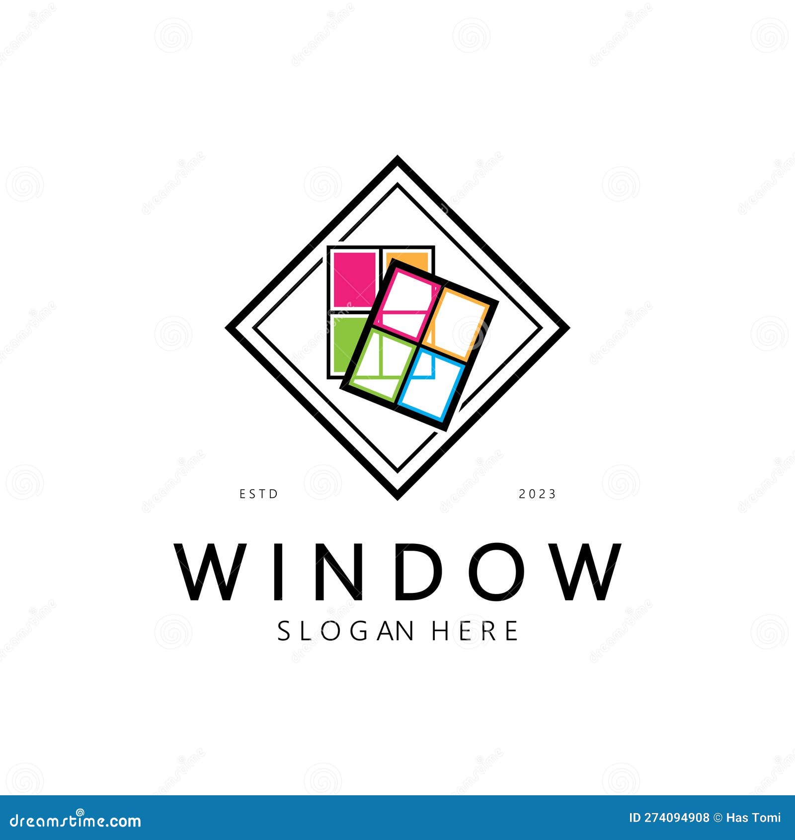 Simple Window Logo, Design for, Interior, Construction, Architecture ...