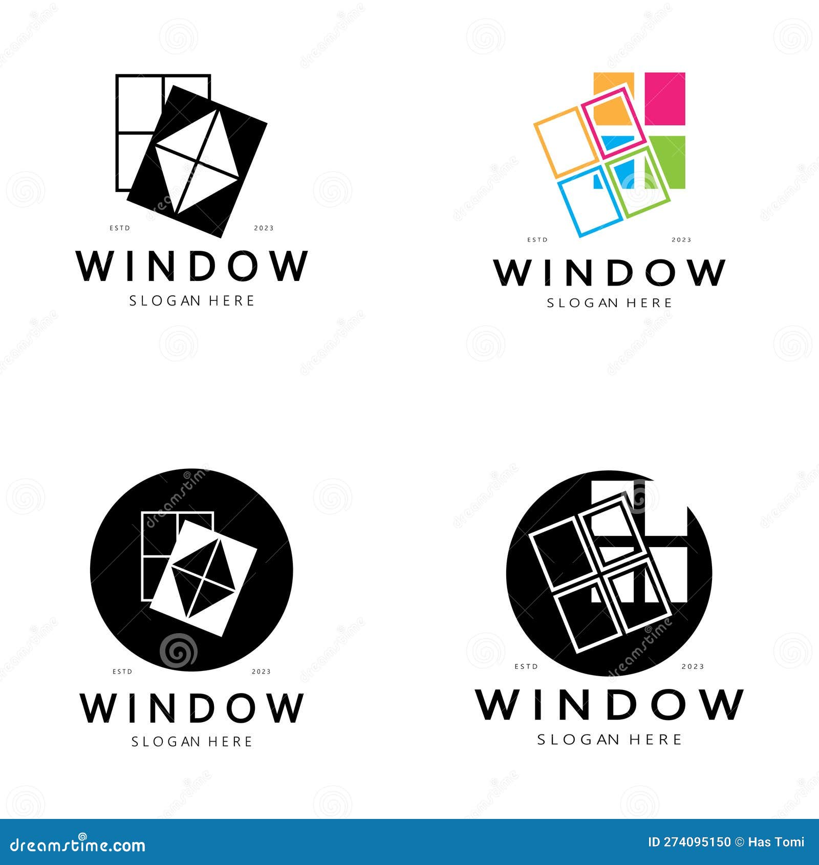 Simple Window Logo, Design for, Interior, Construction, Architecture ...