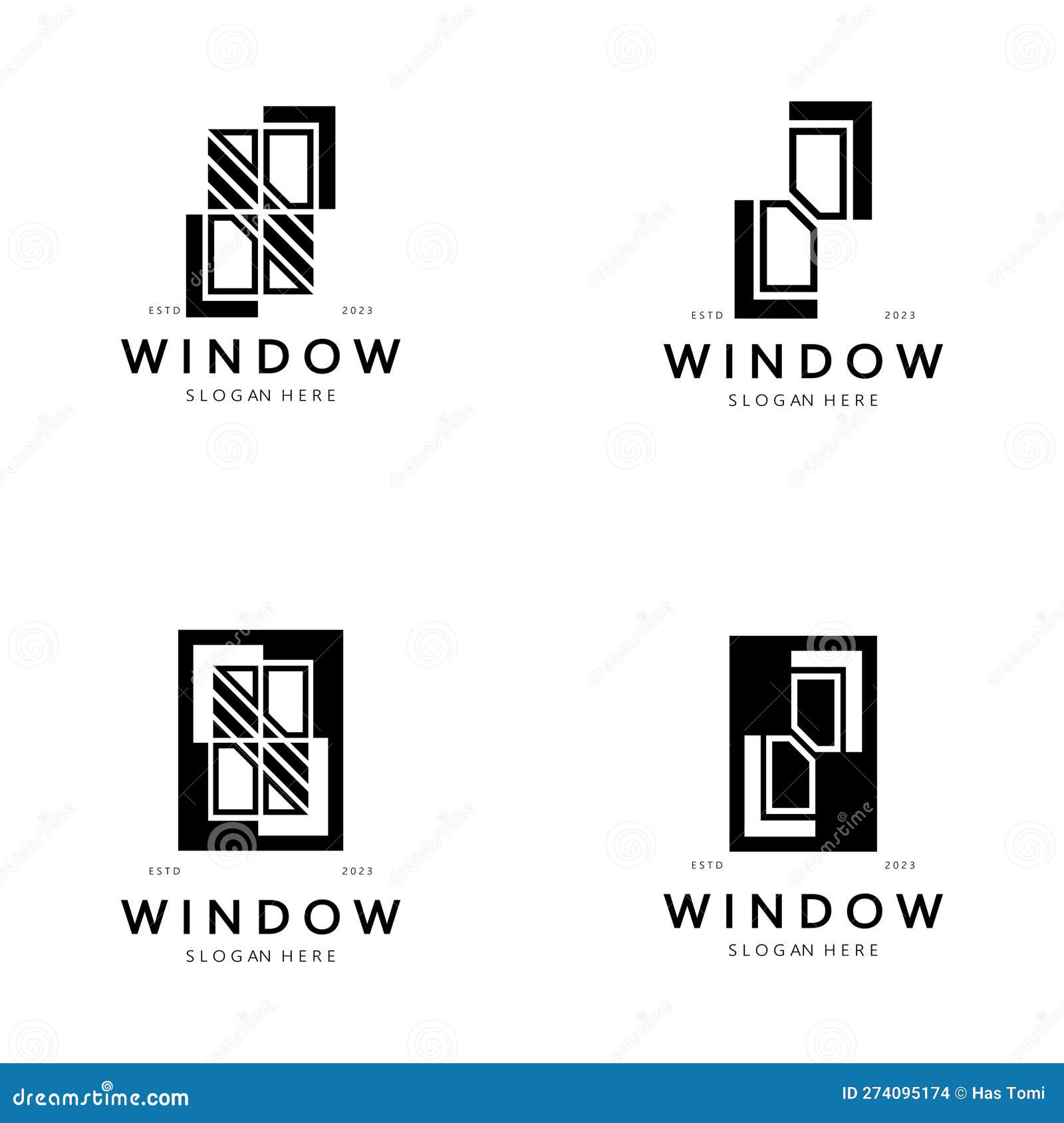 Simple Window Logo, Design for, Interior, Construction, Architecture ...