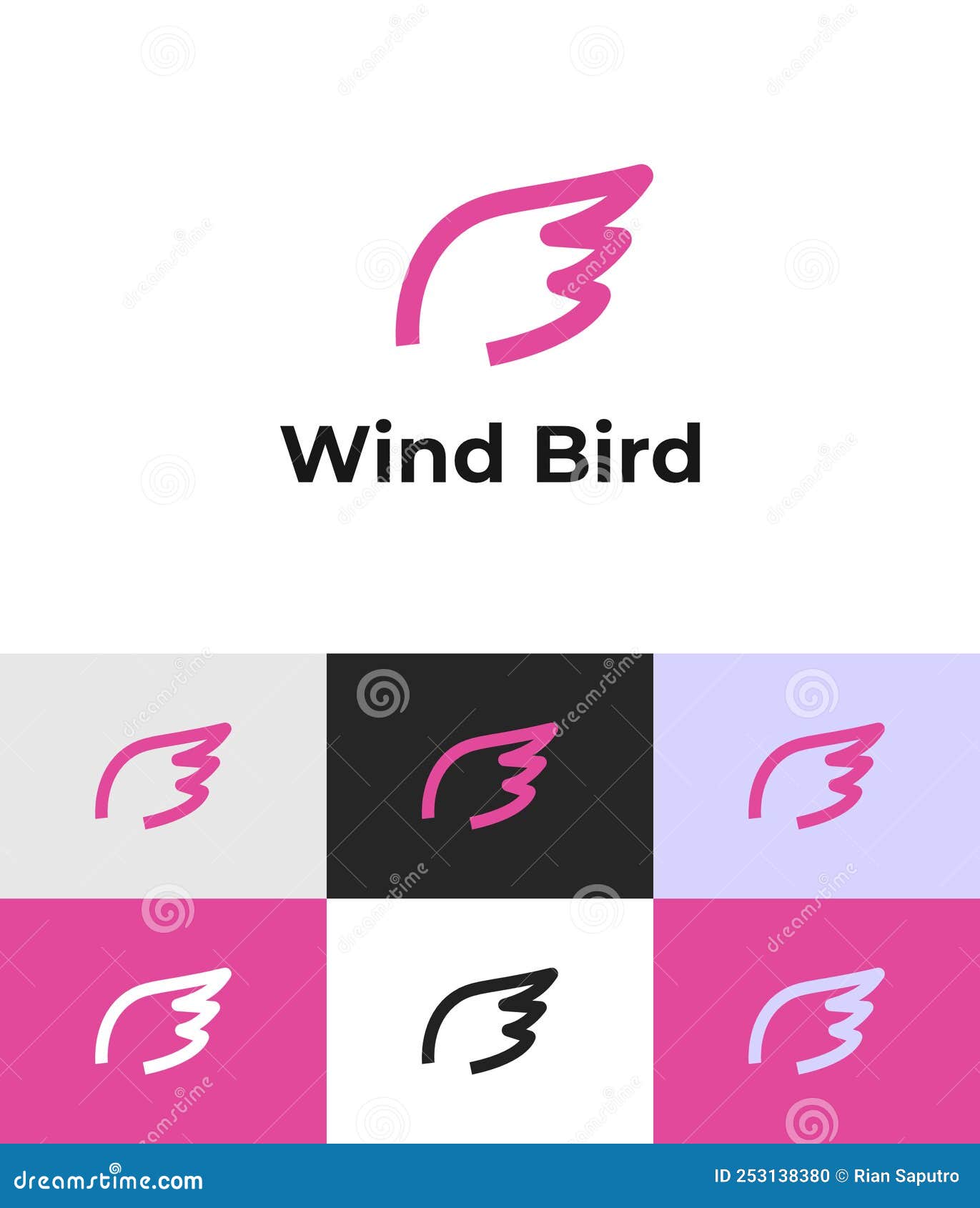 Simple wing logo stock vector. Illustration of violet - 253138380