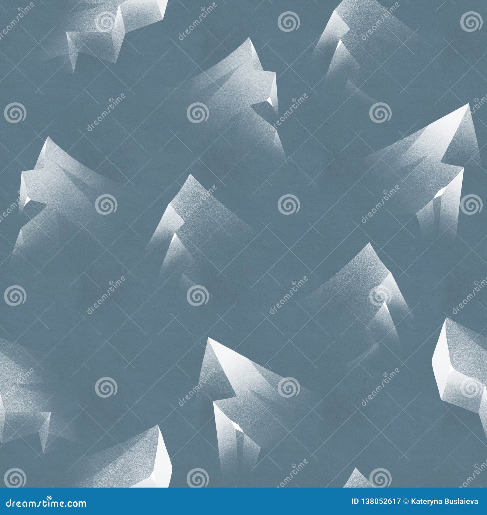 Simple Winter Background of Ice. Seamless Blue Pattern of Iceberg Stock ...