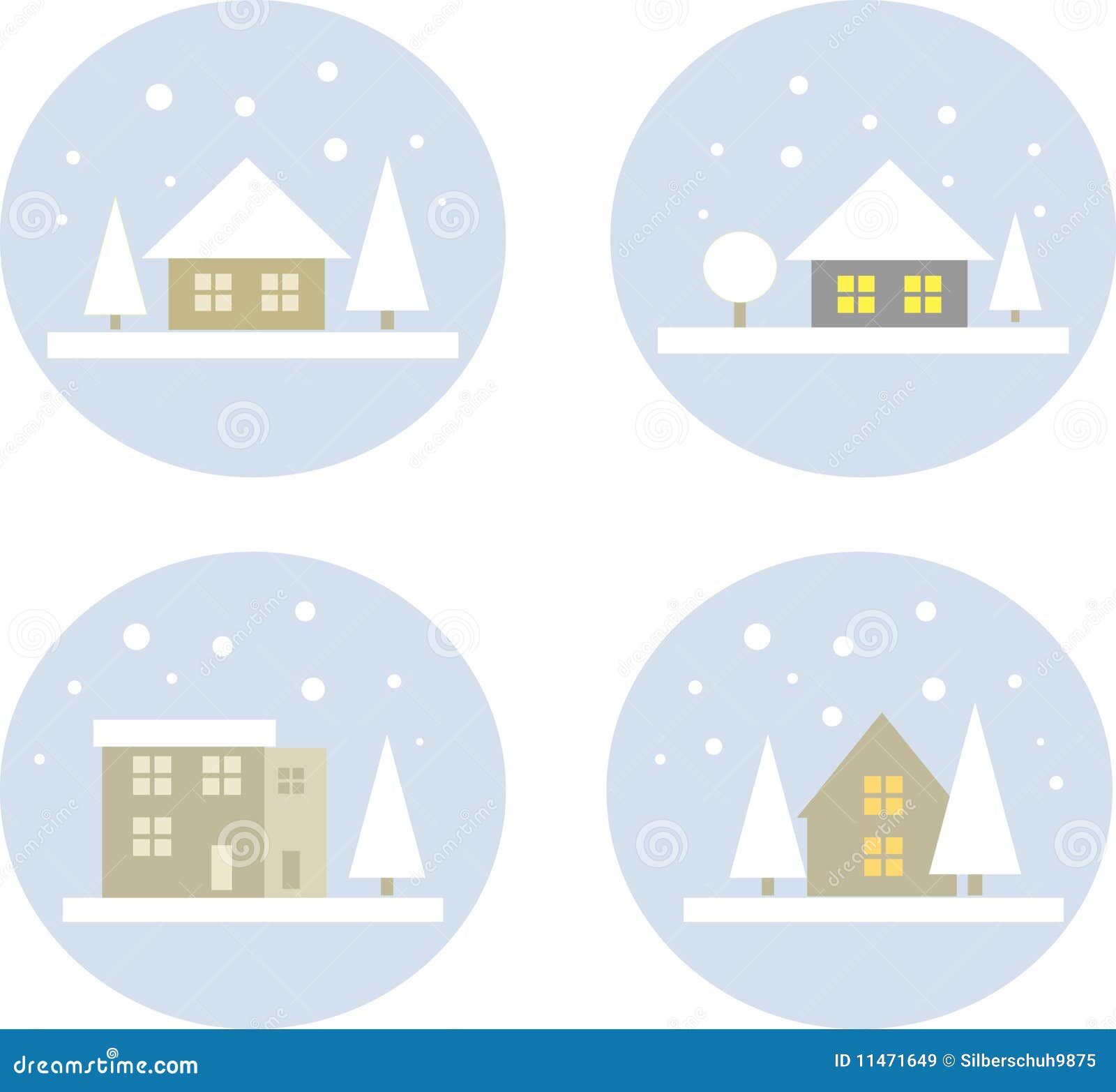 Simple Winter Landscape Icons Stock Vector - Illustration of logo ...