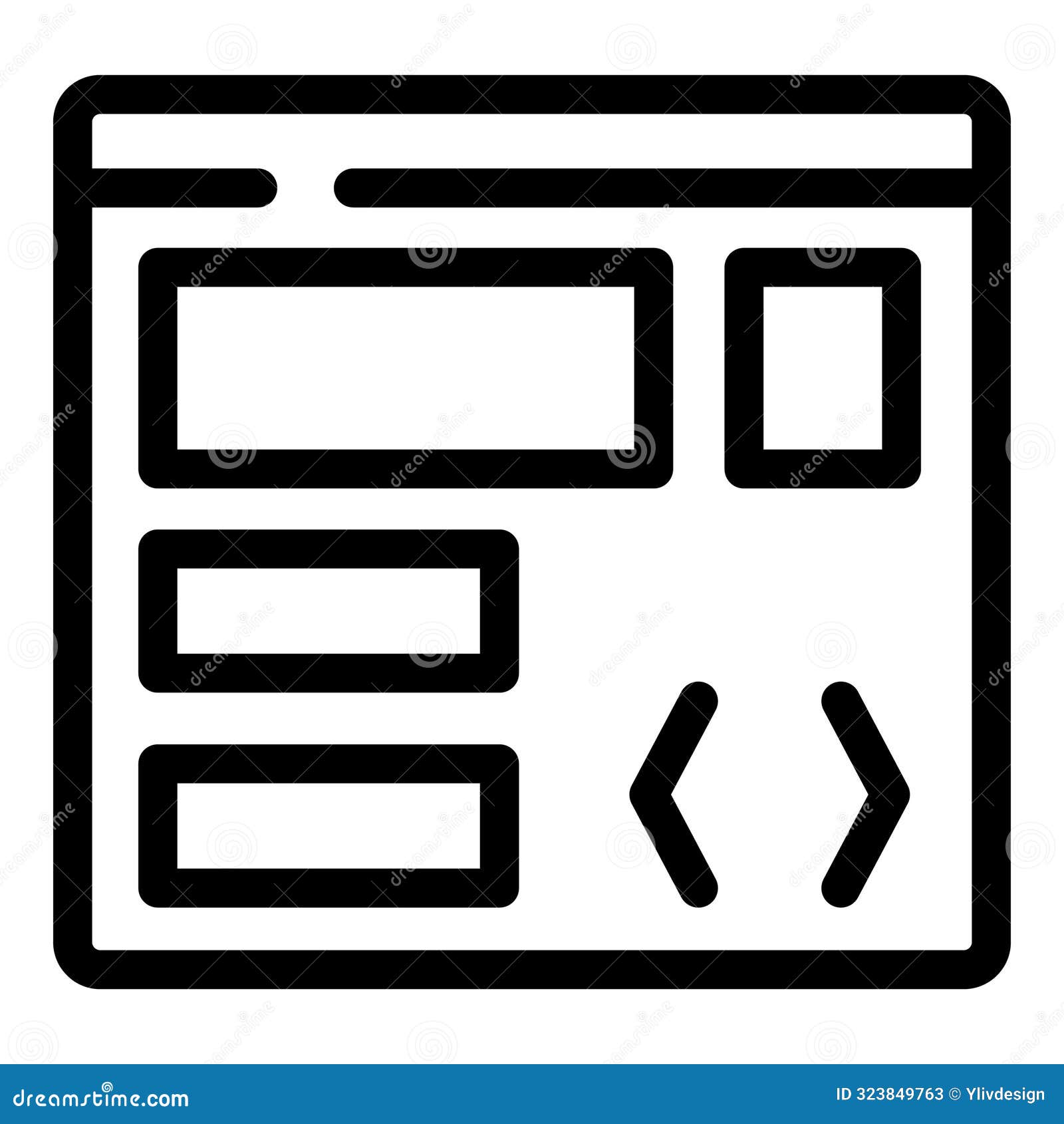 Web Template Showing Placeholder Boxes and Navigation Arrows Stock ...