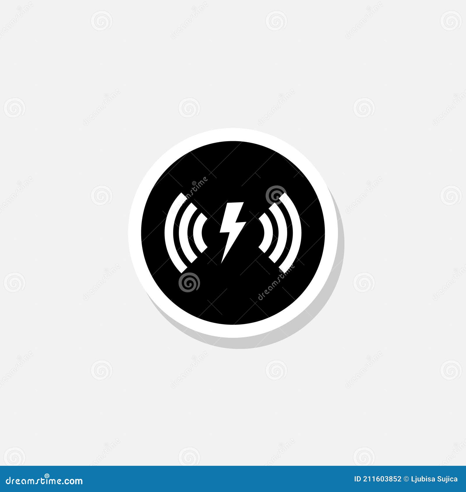Simple Wireless Charger Sticker Icon Stock Vector - Illustration of ...