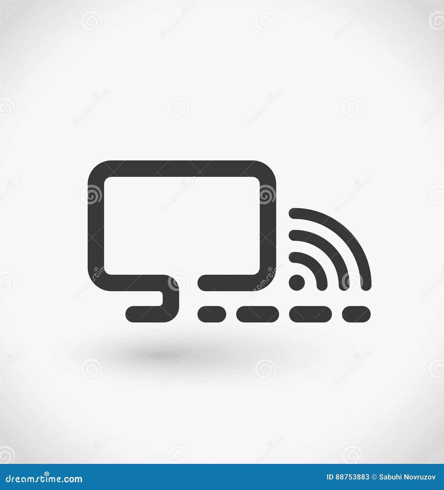 Simple Wireless Computer Icon On White Background. Simple Wireless ...