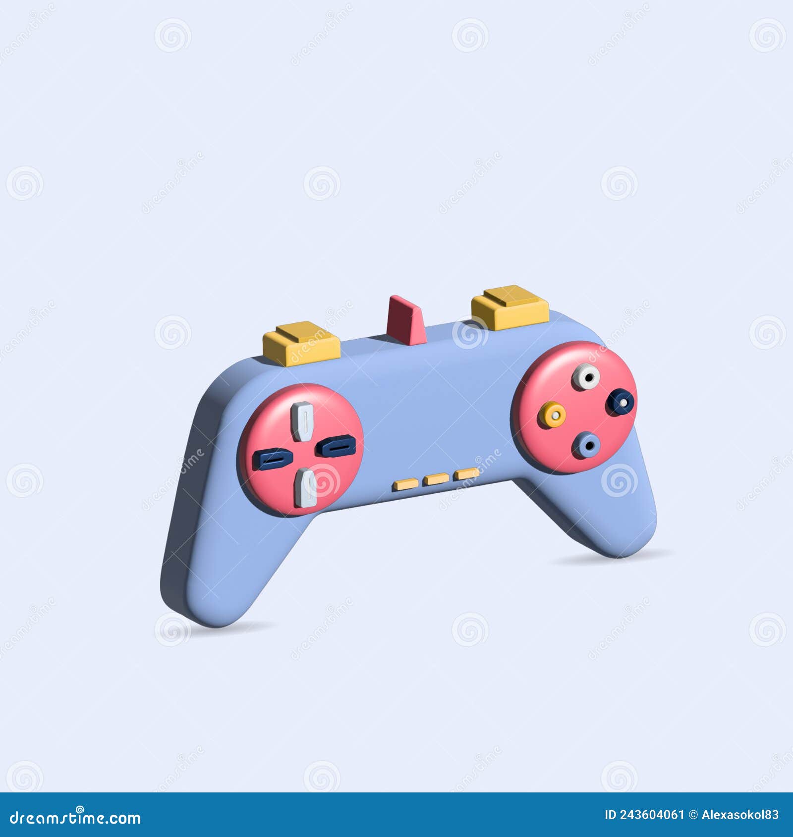 Simple Wireless Gamepad for Gaming 3d Illustration Stock Vector ...
