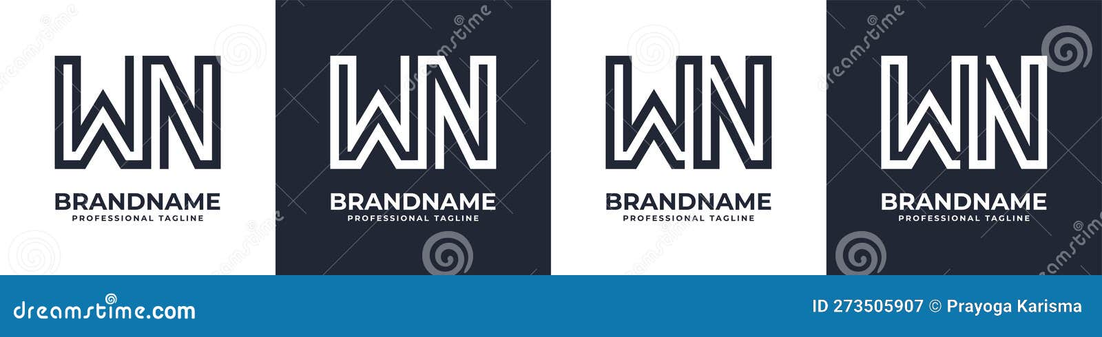 Simple WN Monogram Logo, Suitable for Any Business with WN or NW ...