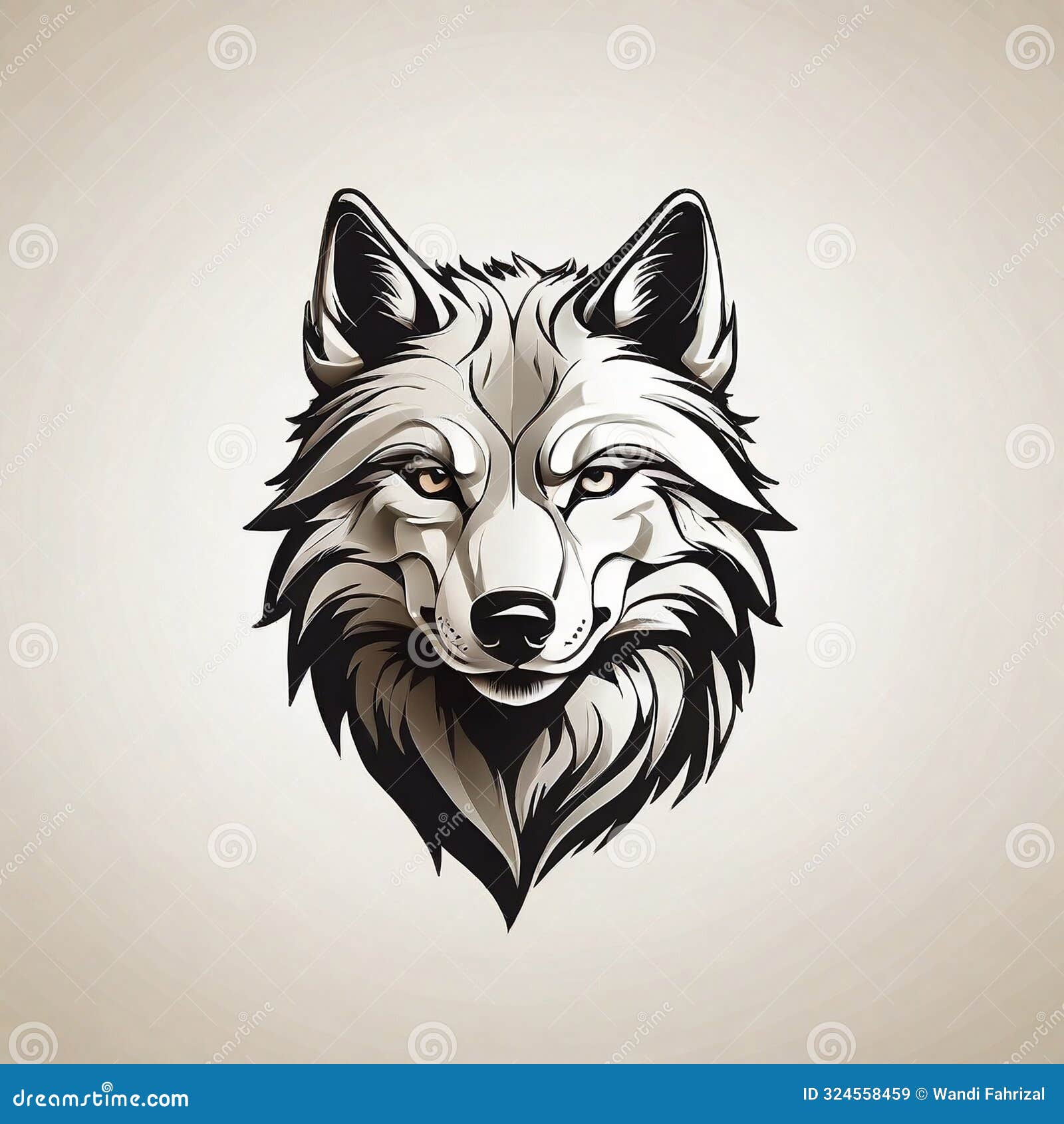 Simple Wolf Head Line Art Illustration. Wolf Face Logo Design ...