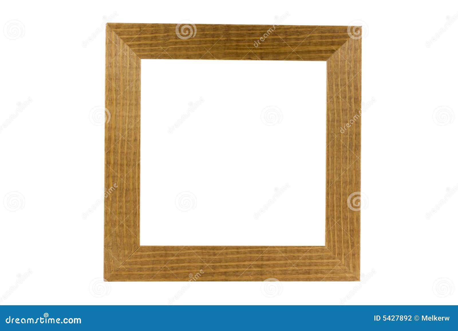Simple Wood Frame Isolated on White, Clipping Path Stock Photo - Image ...