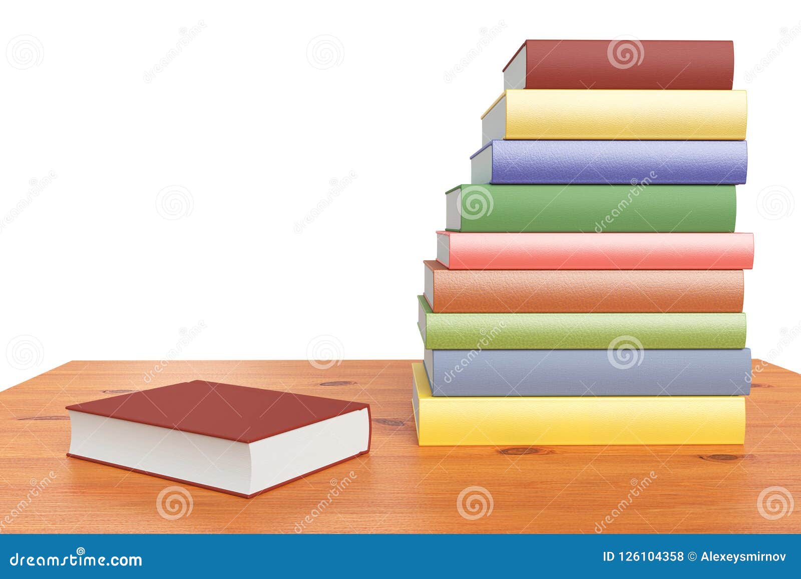 Bookshelf with Stack of Books Stock Illustration - Illustration of ...