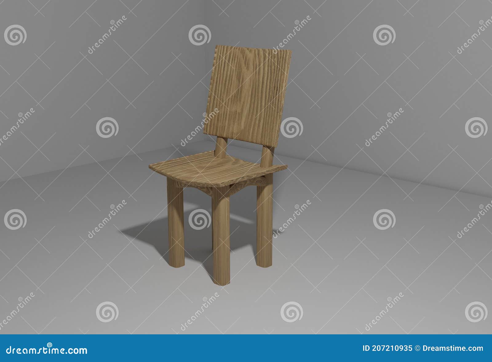 Simple wooden chair model stock illustration. Illustration of design ...