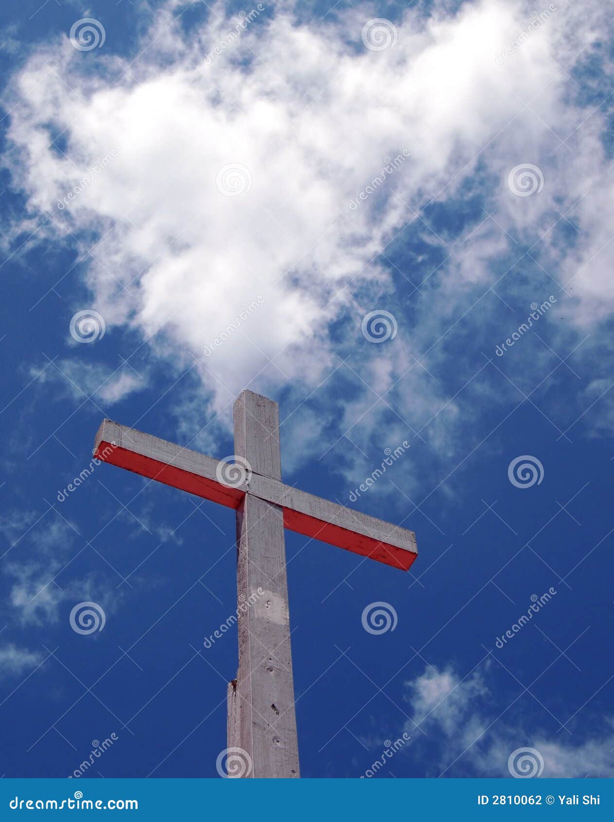 Simple Wooden Cross stock photo. Image of blue, clouds - 2810062