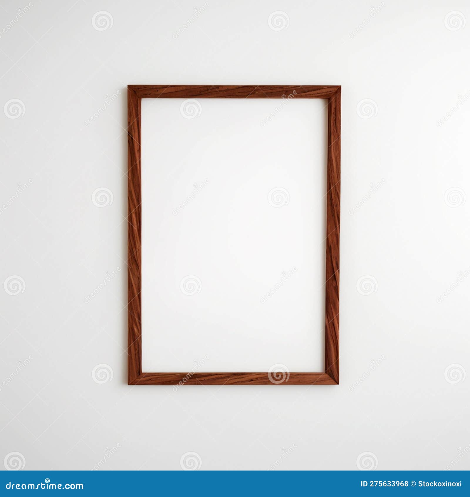 Simple Wooden Frame Rectangular Vertical White Wall Stock Illustration ...