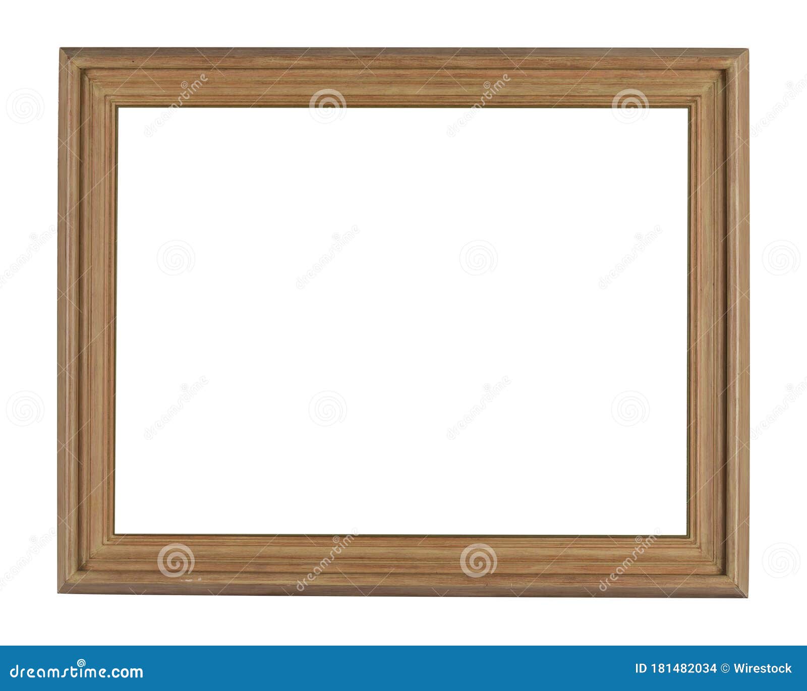 Simple Wooden Frame Under the Lights Isolated on a White Background ...