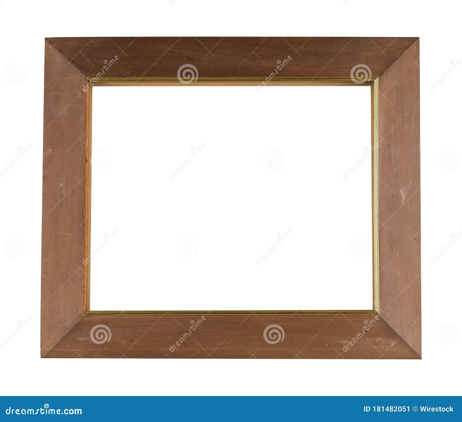 Simple Wooden Frame Under the Lights Isolated on a White Background ...