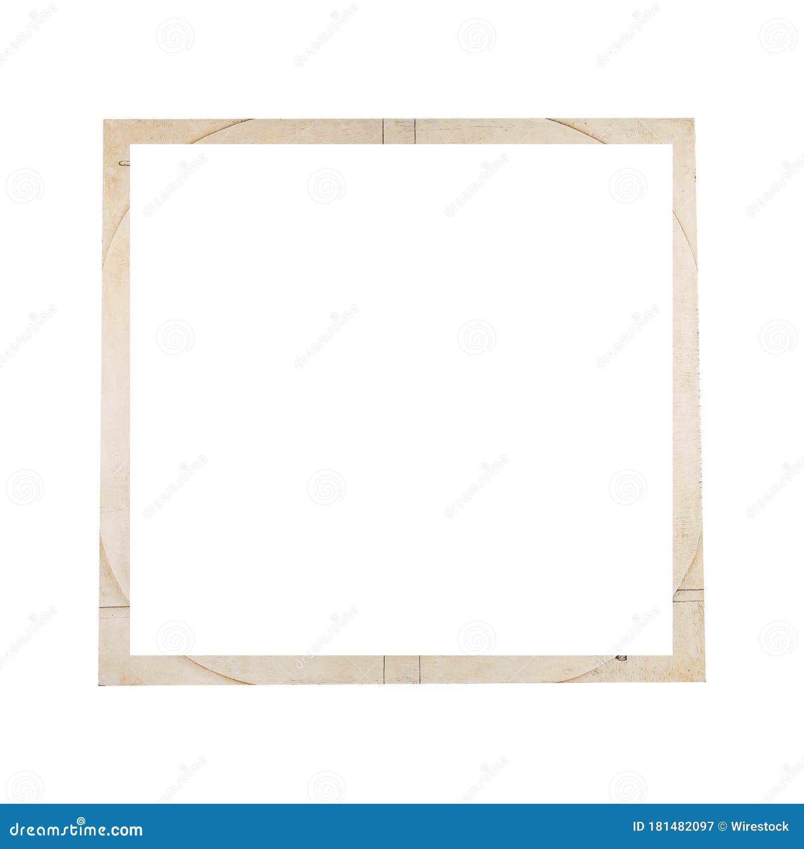 Simple Wooden Frame Under the Lights Isolated on a White Background ...