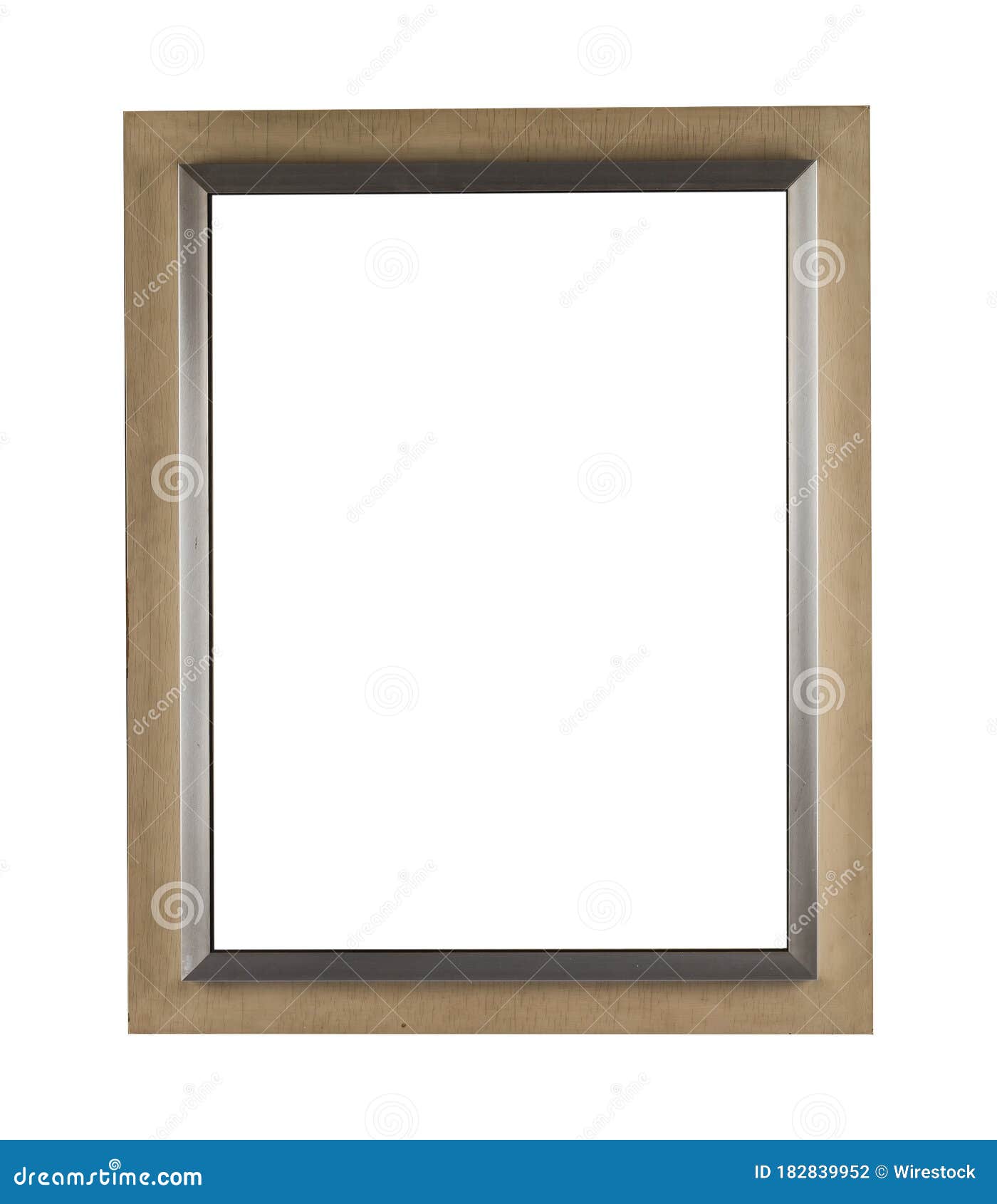 Simple Wooden Frame Under the Lights Isolated on a White Background ...