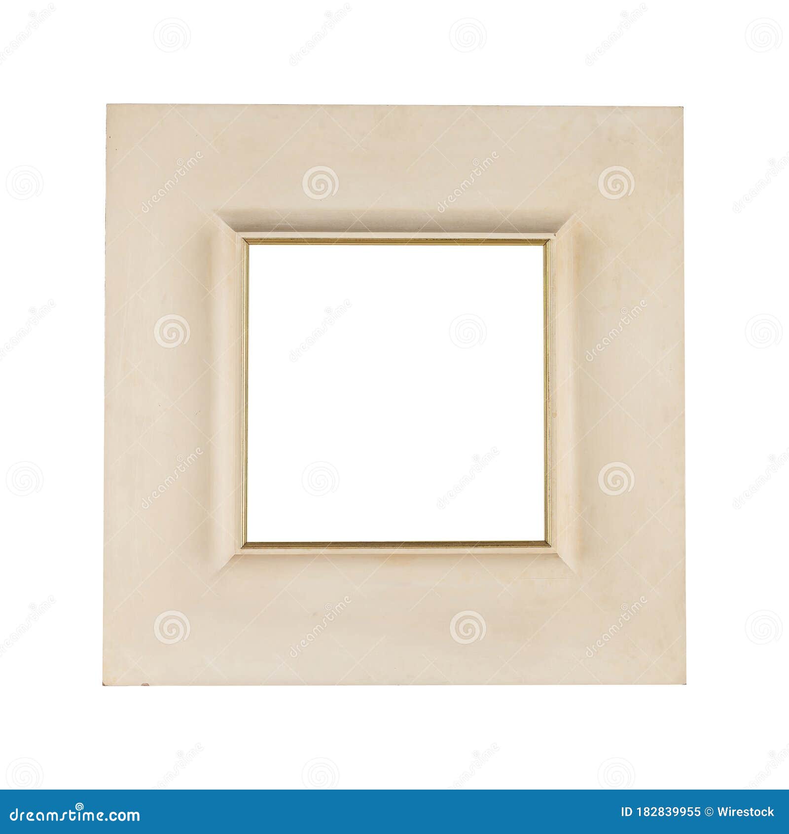 Simple Wooden Frame Under the Lights Isolated on a White Background ...