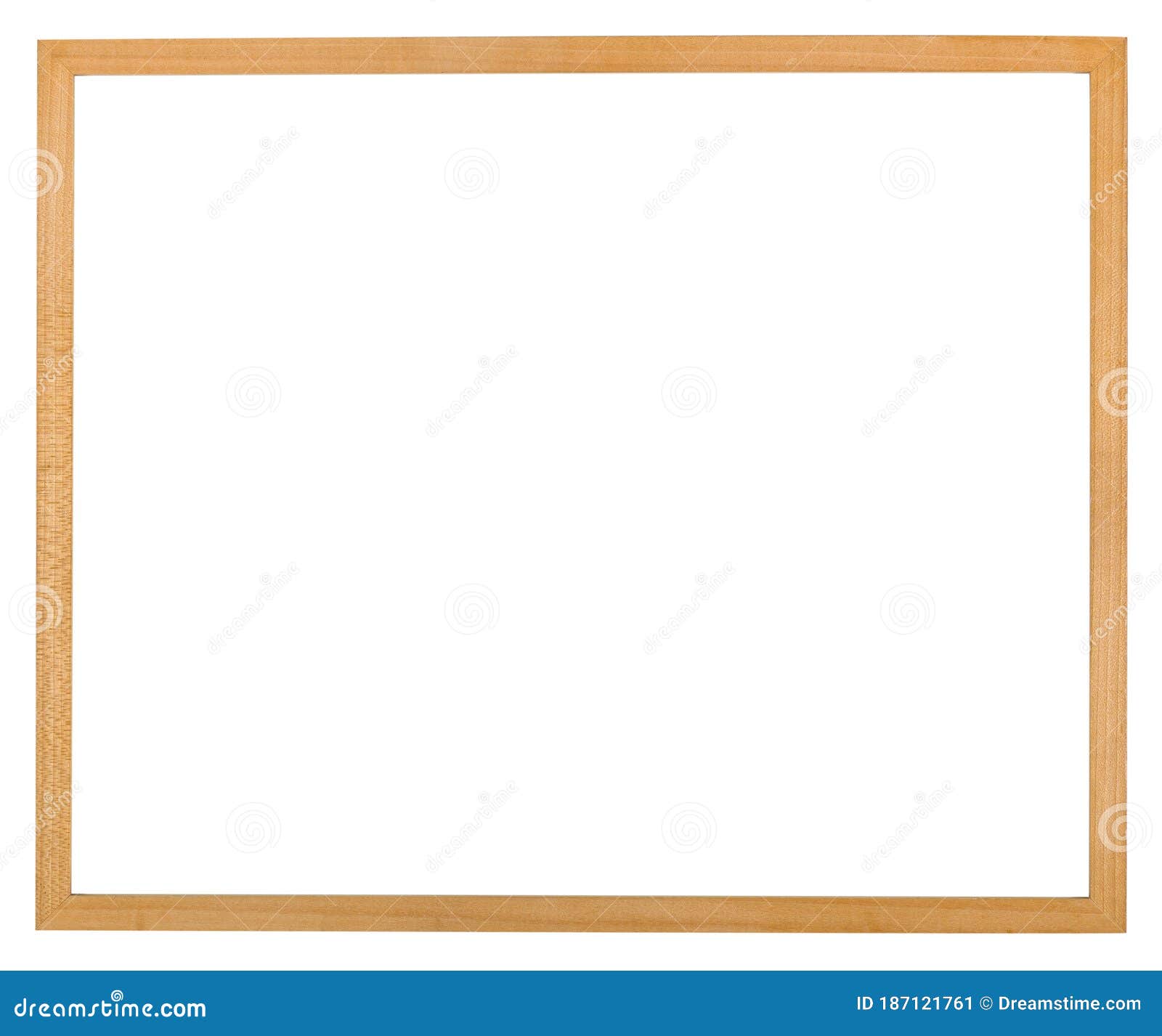 Simple Wooden Frame on White Background. Stock Image - Image of ...