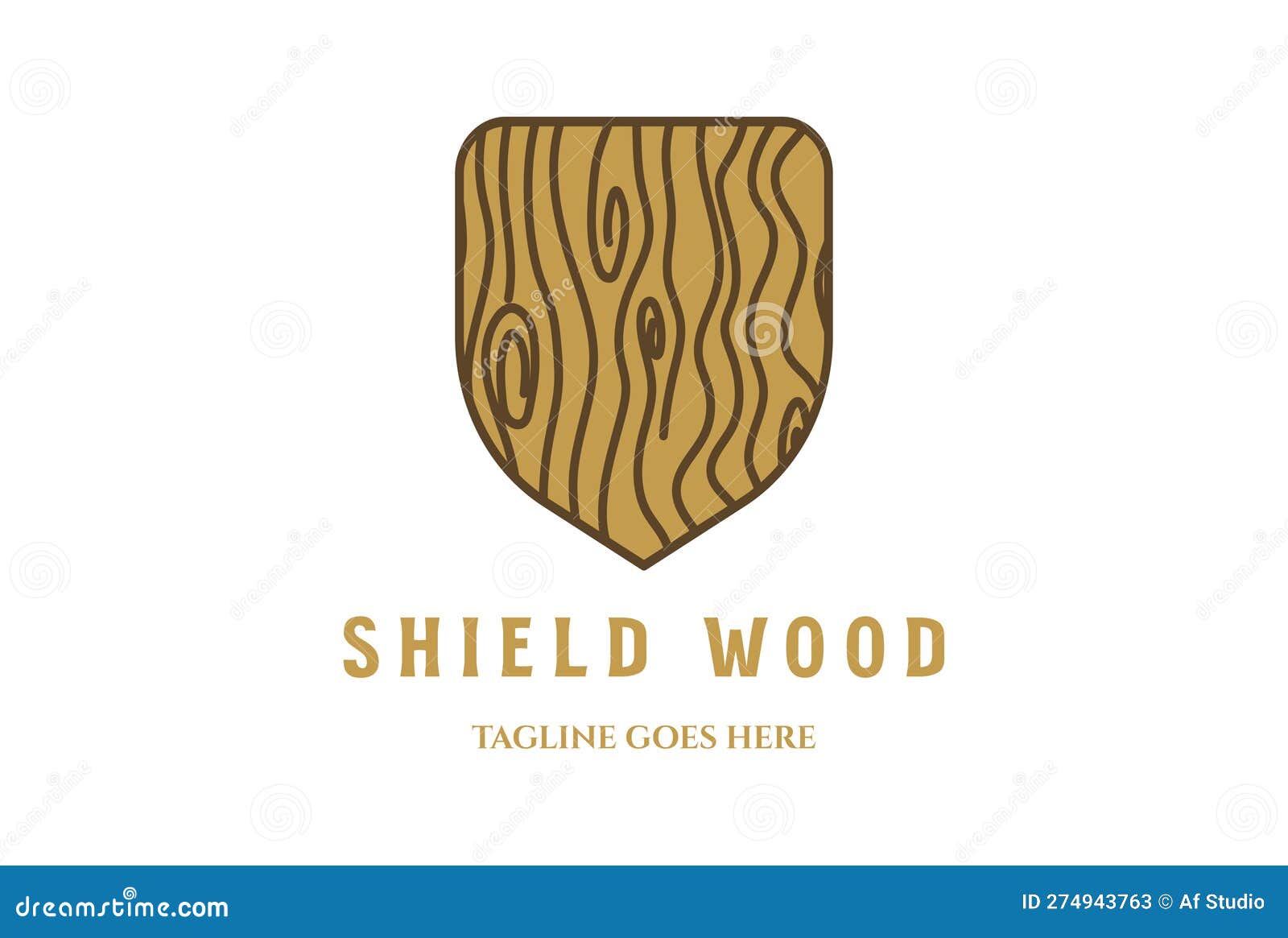 Simple Wooden Shield for Security Secure Safe Protect Protection Logo ...