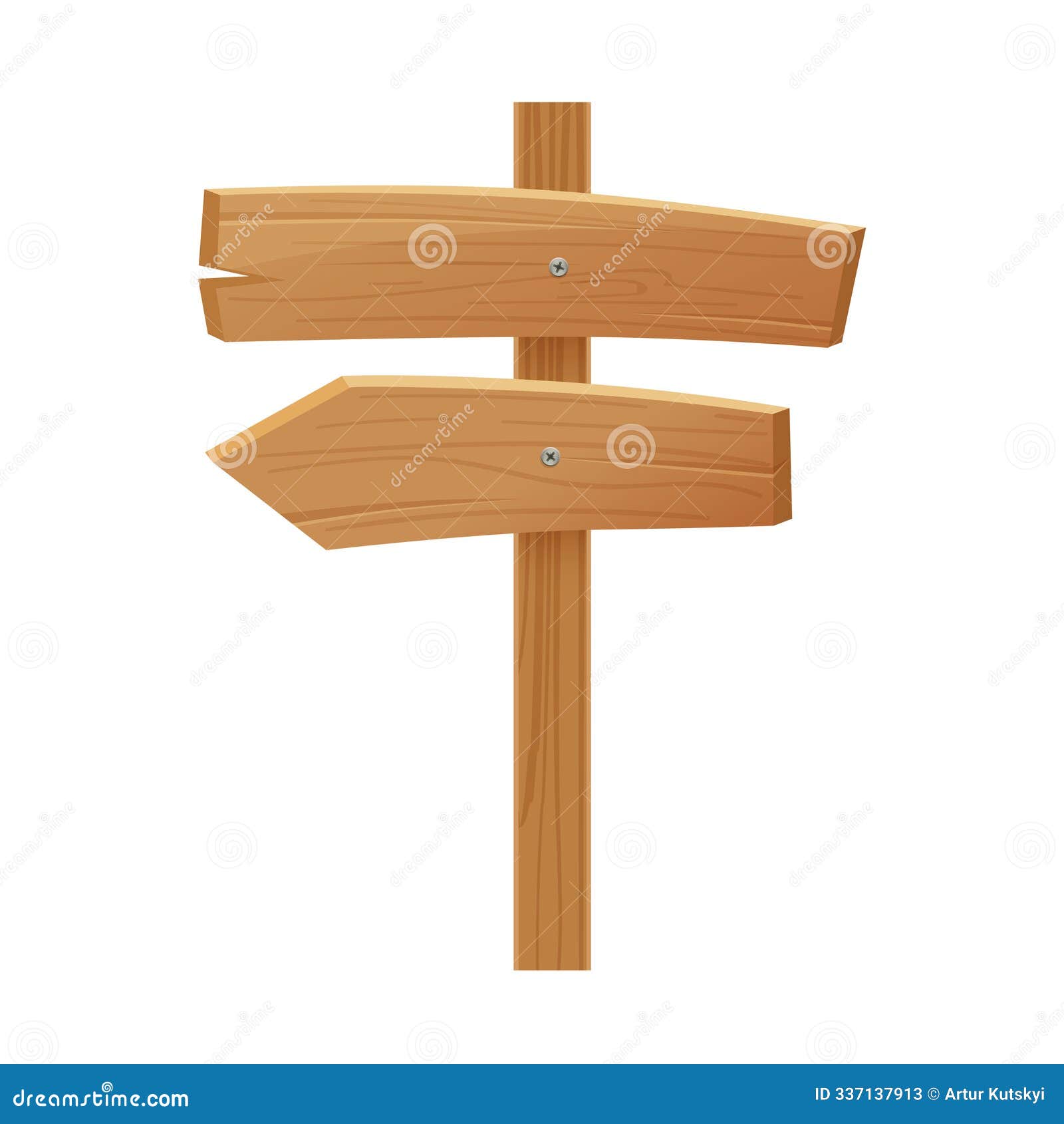 Simple Wooden Direction Arrow Signpost Roadsign Made Of Natural Wood ...