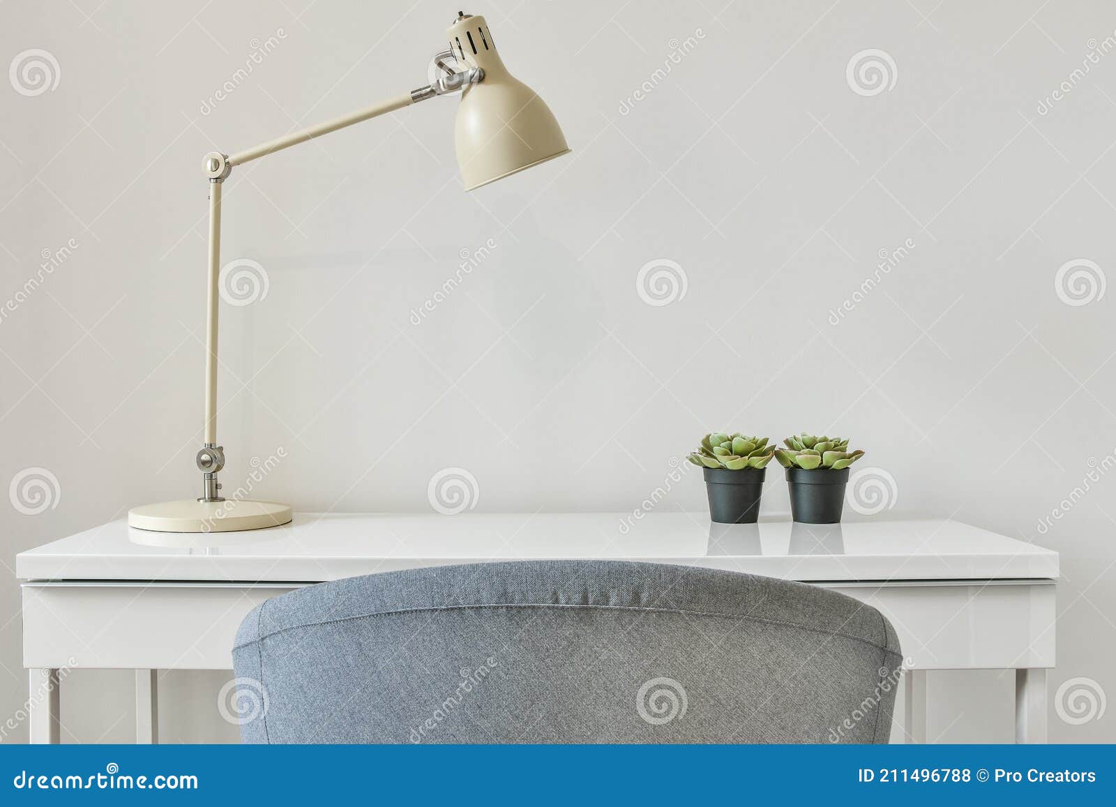 A simple workspace stock photo. Image of wall, modern - 211496788