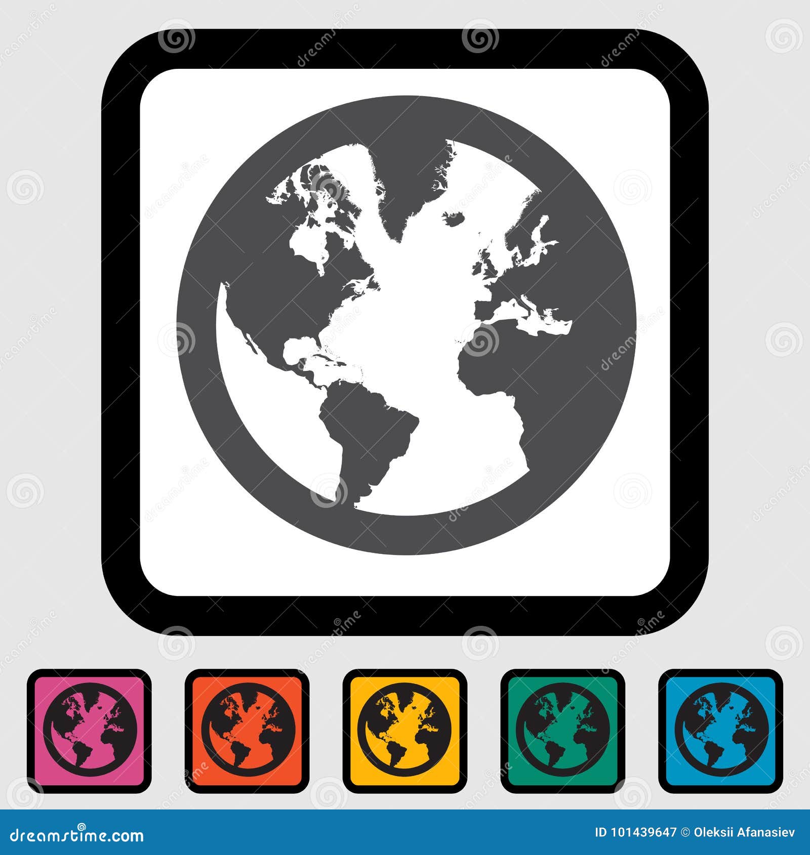 Simple World globe stock vector. Illustration of isolated - 101439647