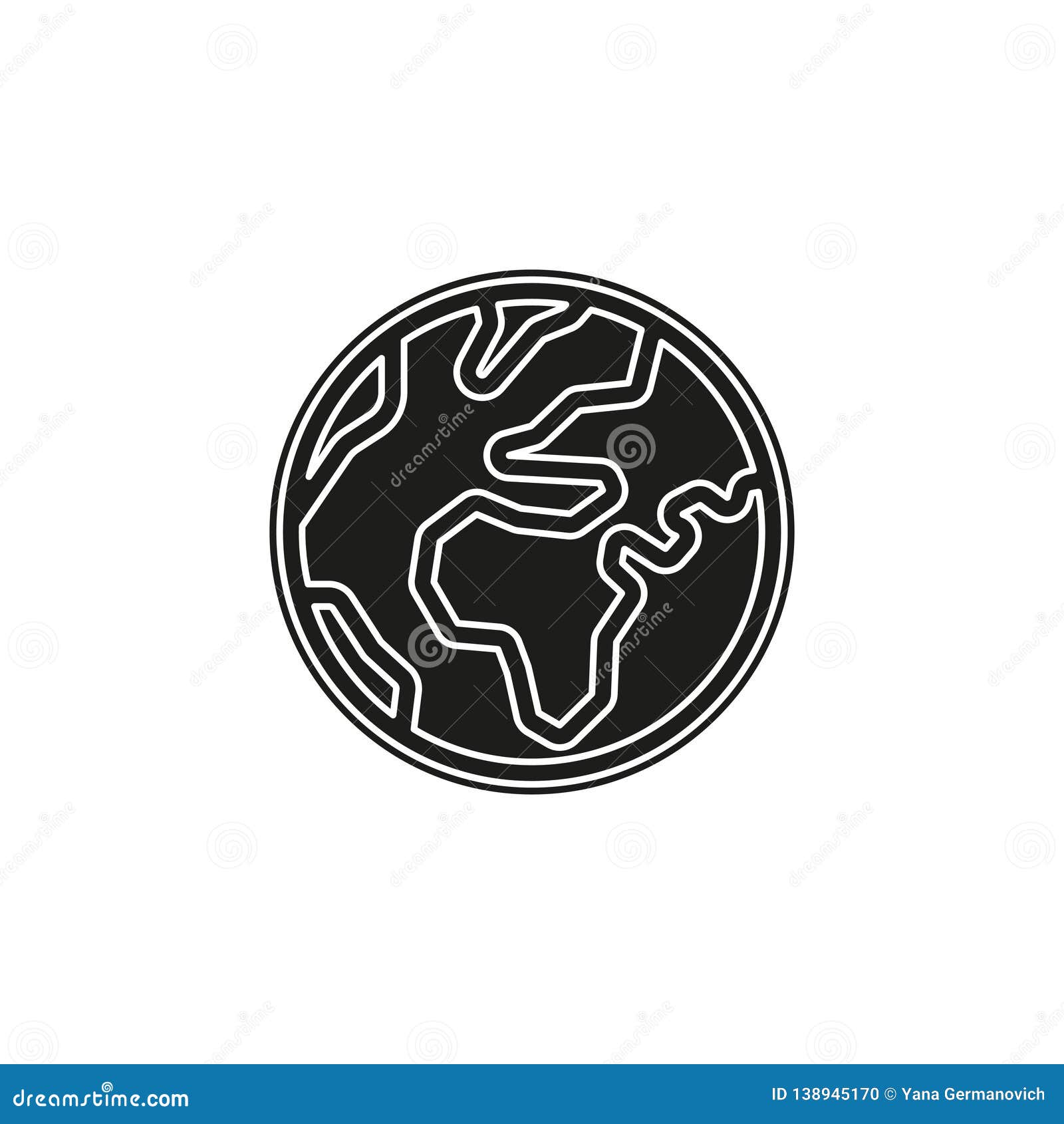 Simple World Vector Icon stock illustration. Illustration of element ...