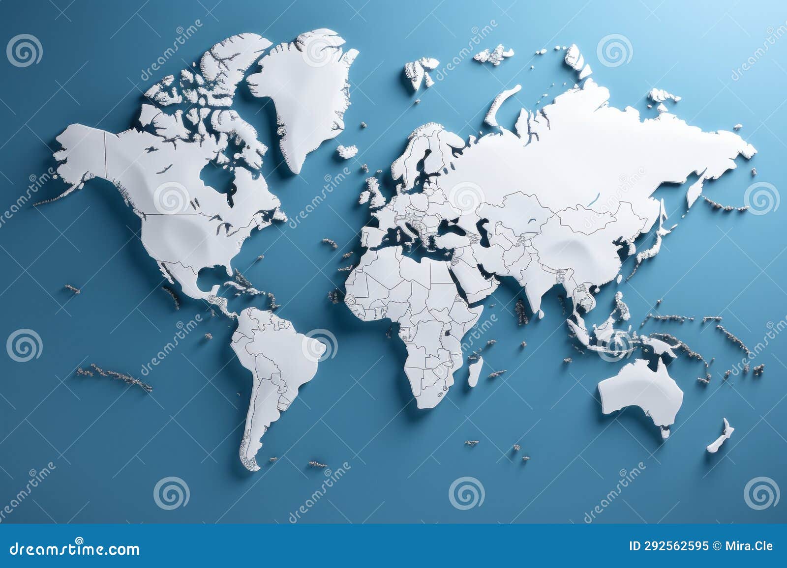 Simple World Map, Created with Generative AI Stock Illustration ...