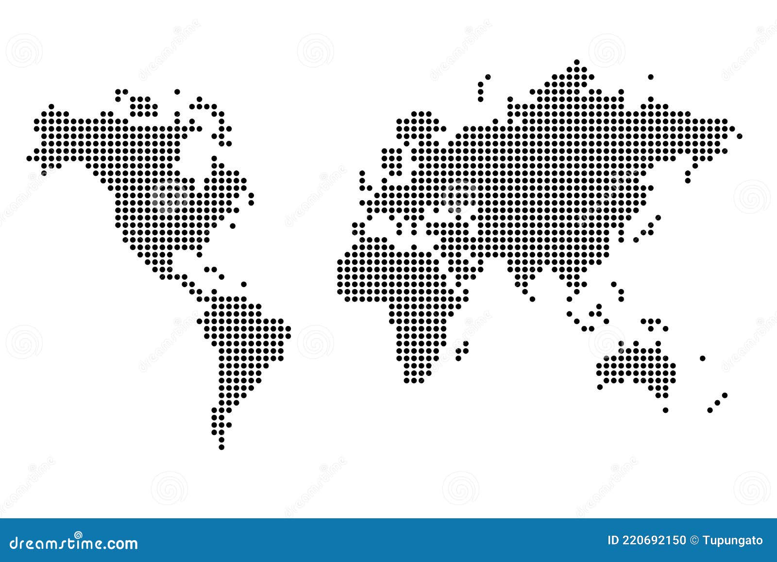 Simple World Map - Dots Style Stock Vector - Illustration of symbolic, simplified: 220692150