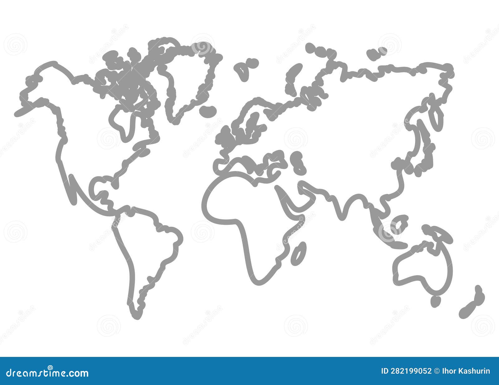 Simple World Map in Flat Style Stock Vector - Illustration of atlantic ...