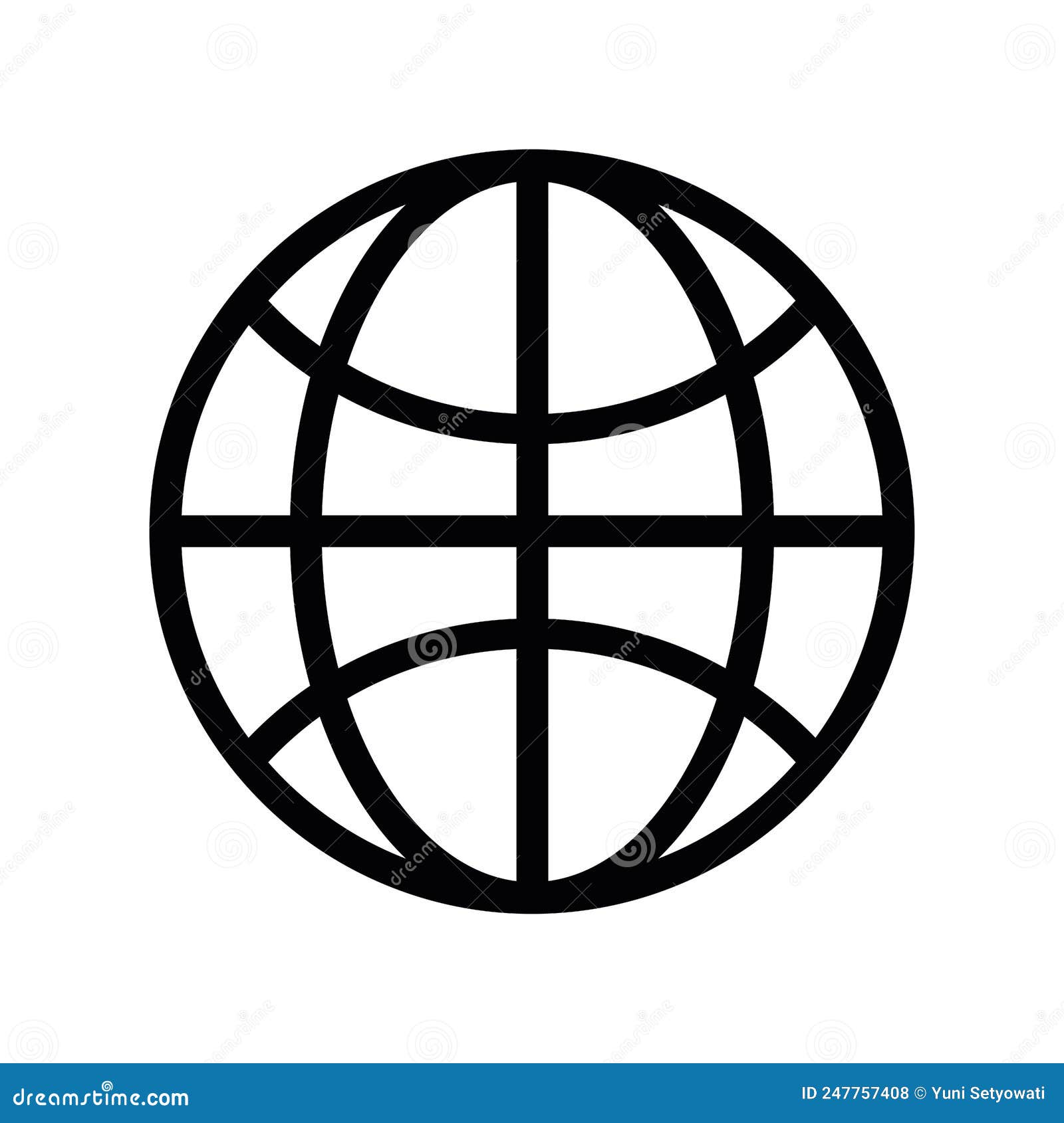 Line Globe Earth World Icon Clipart Vector Black in White Background ...