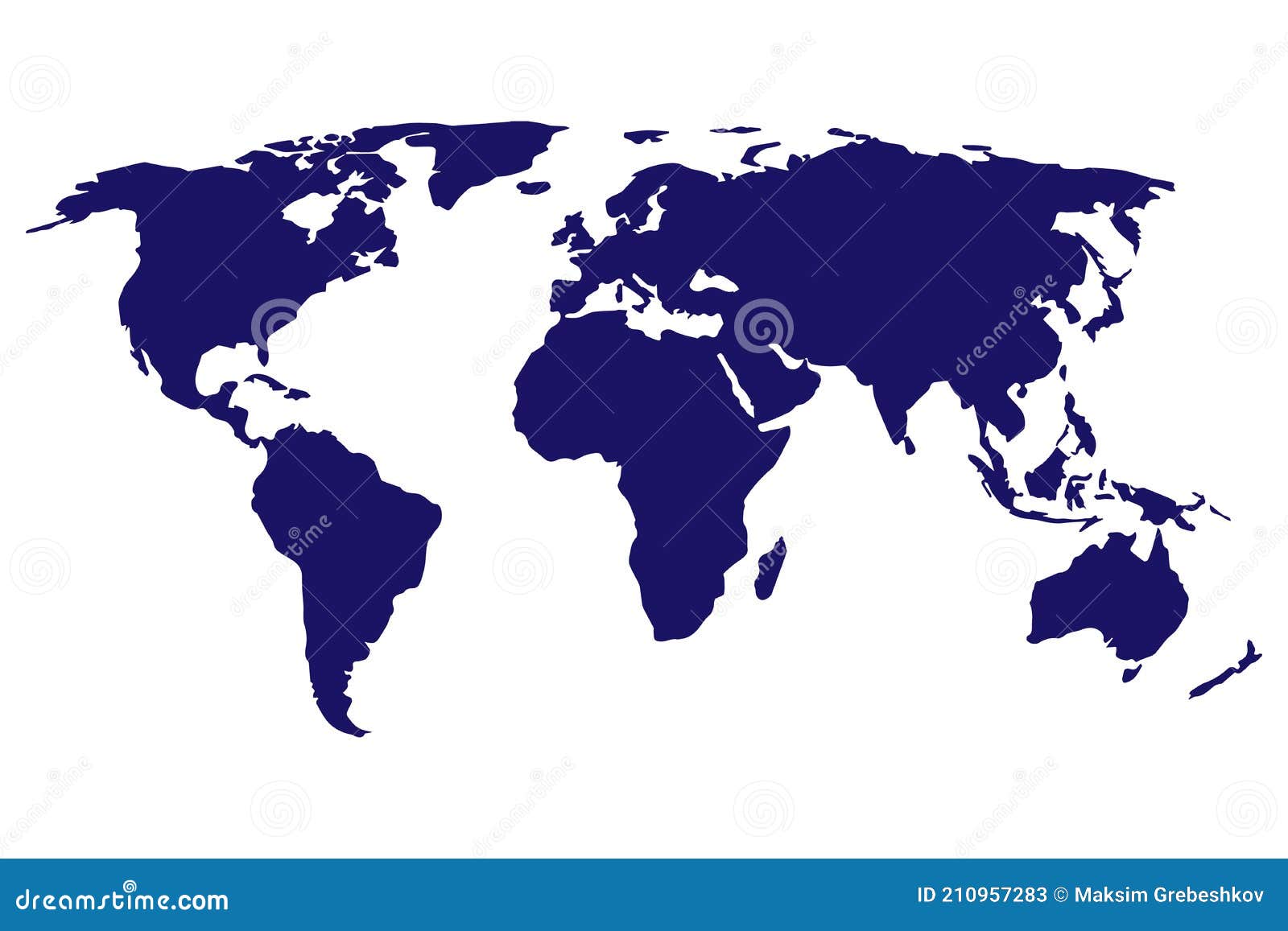 Simple World Map. Vector Sign on White Background for Your Design Stock ...
