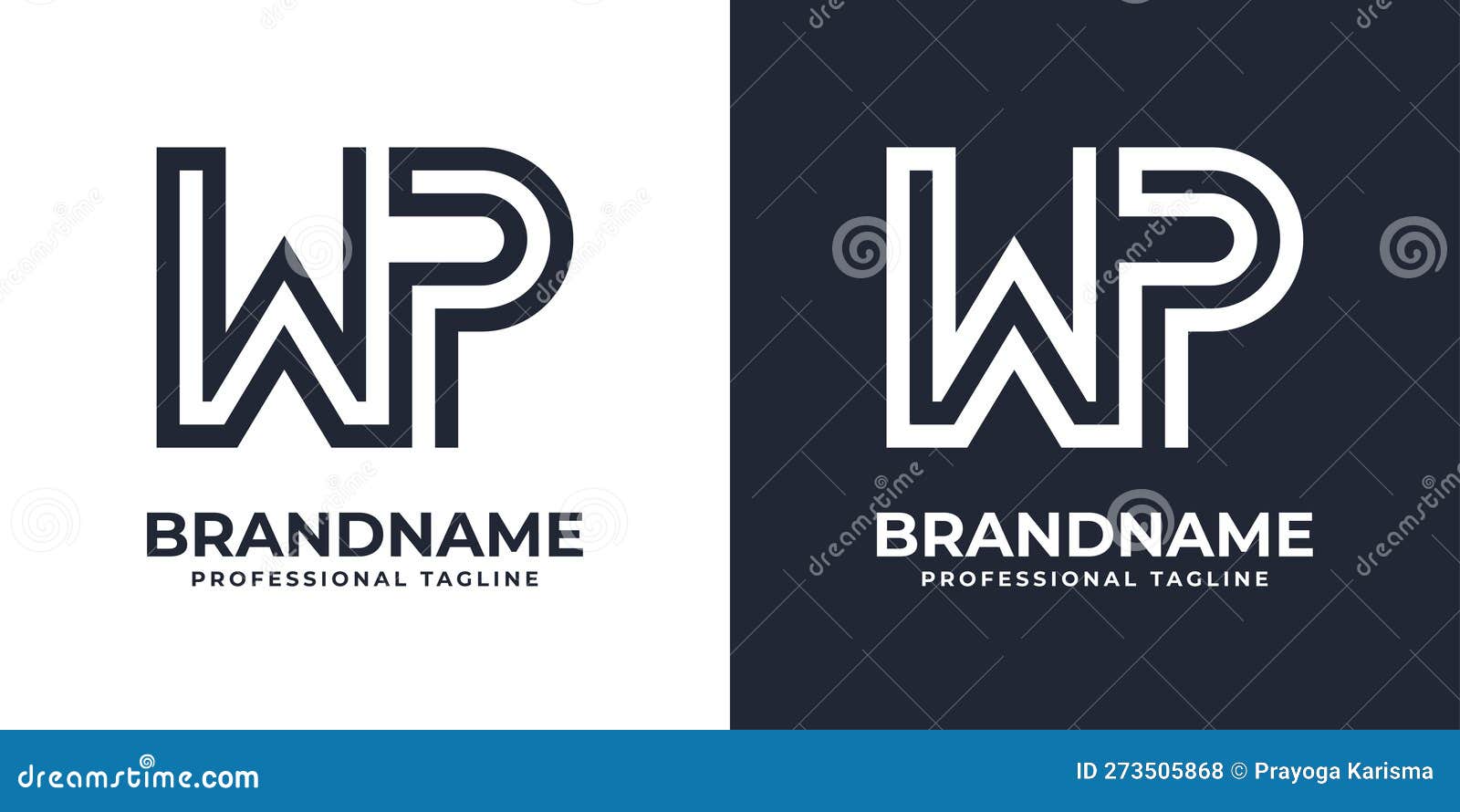 Simple WP Monogram Logo, Suitable for Any Business with WP or PW ...