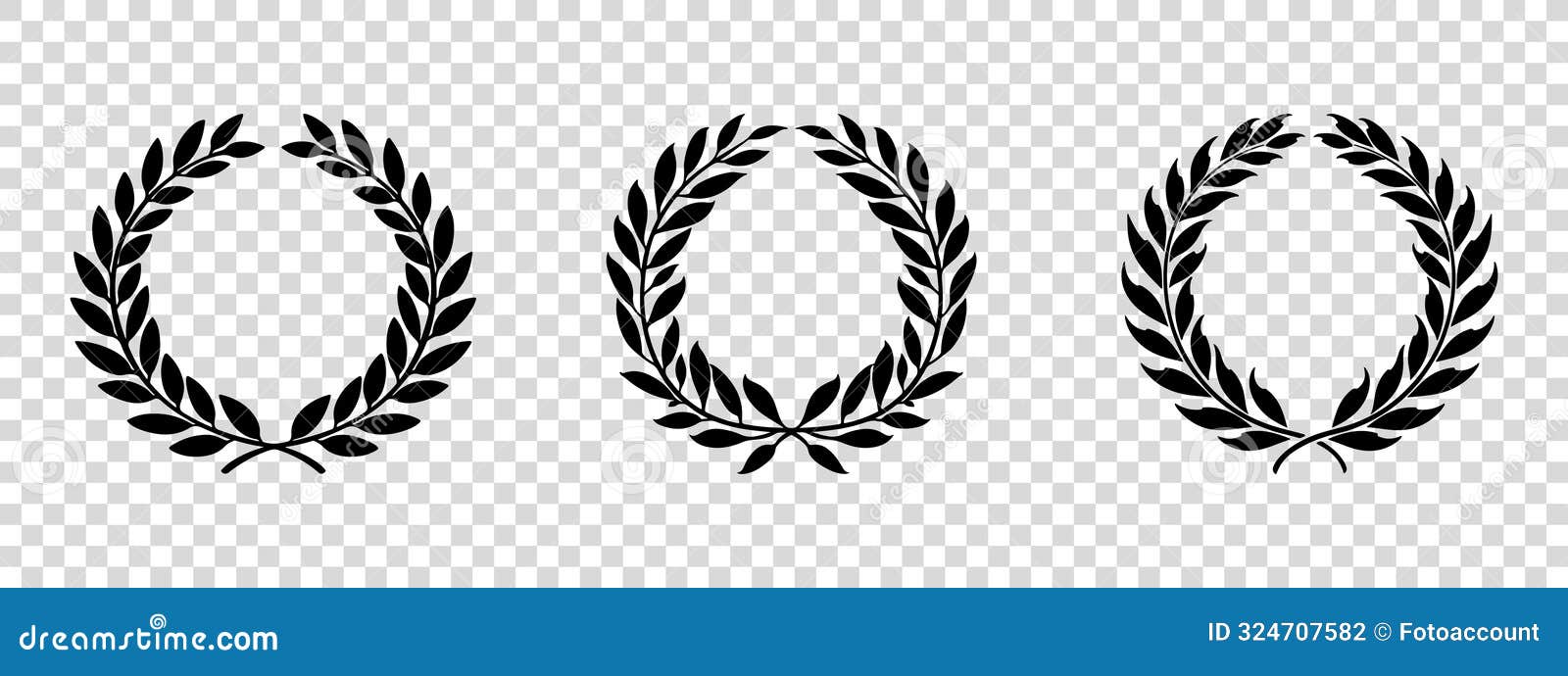 Simple Wreath Icons Set - Different Vector Illustrations Isolated on ...