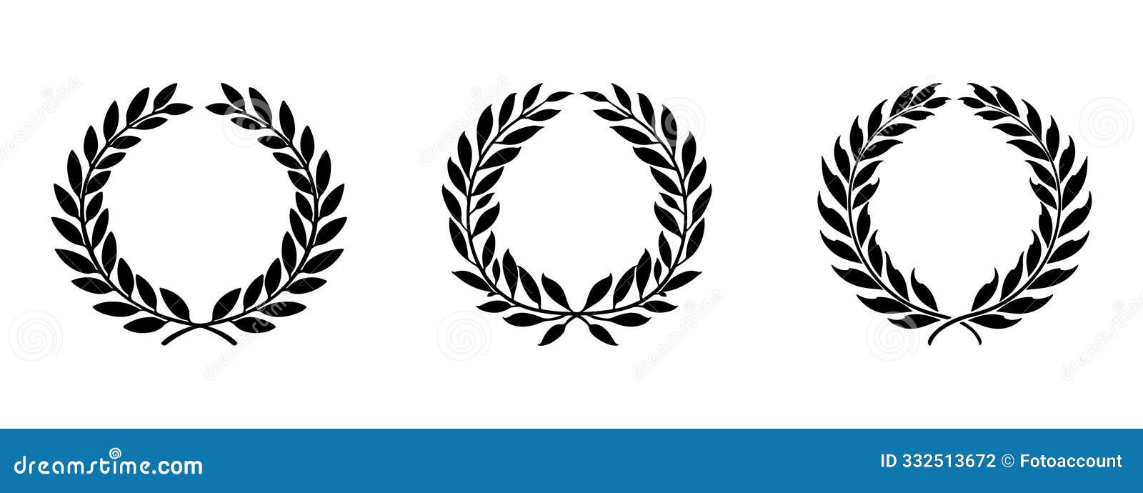 Simple Wreath Icons Set - Different Vector Illustrations Isolated on ...