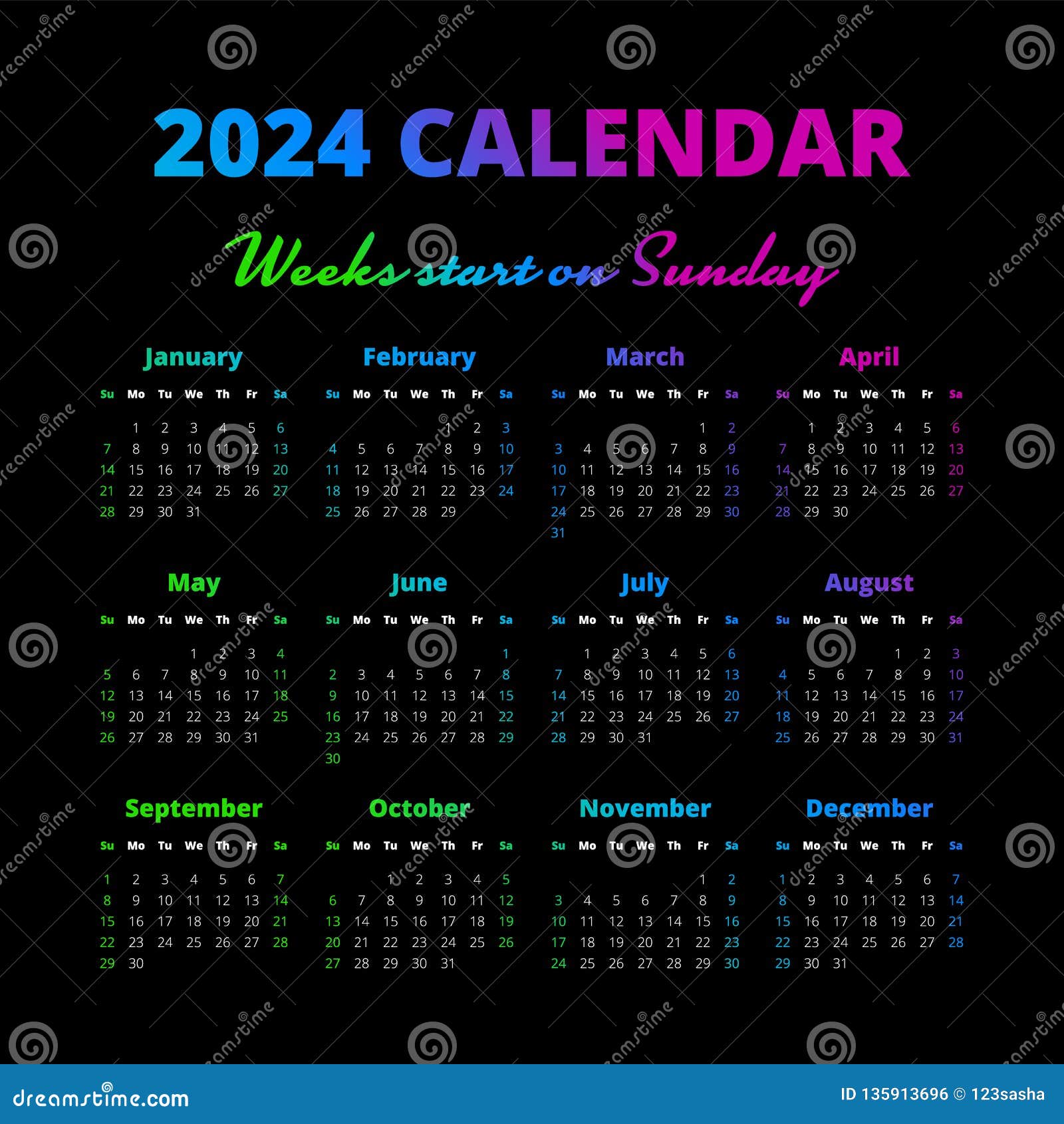 Simple 2024 Year Calendar Cartoon Vector | CartoonDealer.com #116053261 Simple 2024 Year Calendar Cartoon Vector | CartoonDealer.com #116053261