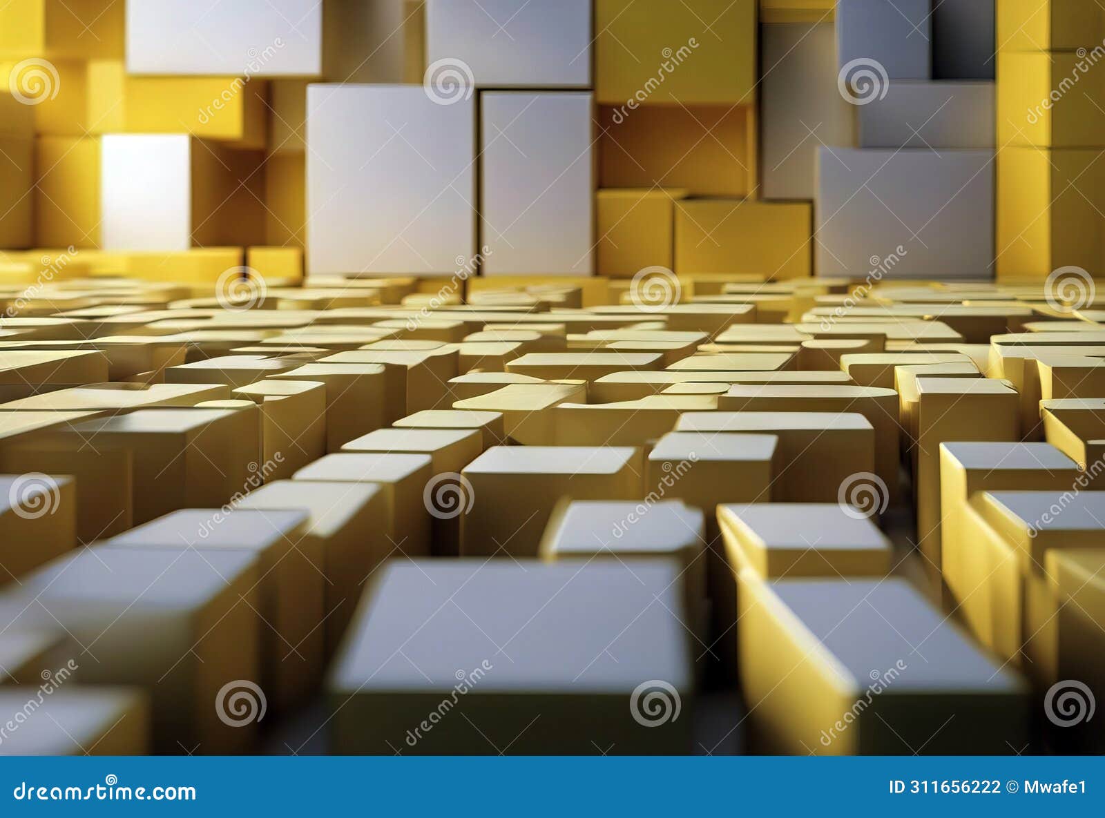 Simple Yellow Background of an Artificial Square Block Contour ...