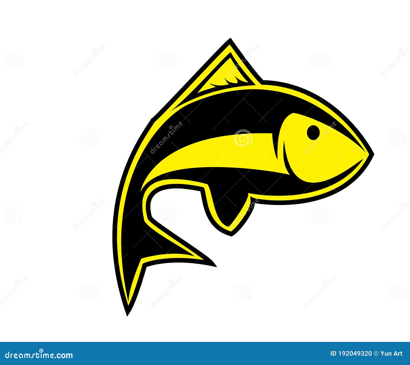Simple Yellow and Black Fish Logo Design Stock Vector - Illustration of ...