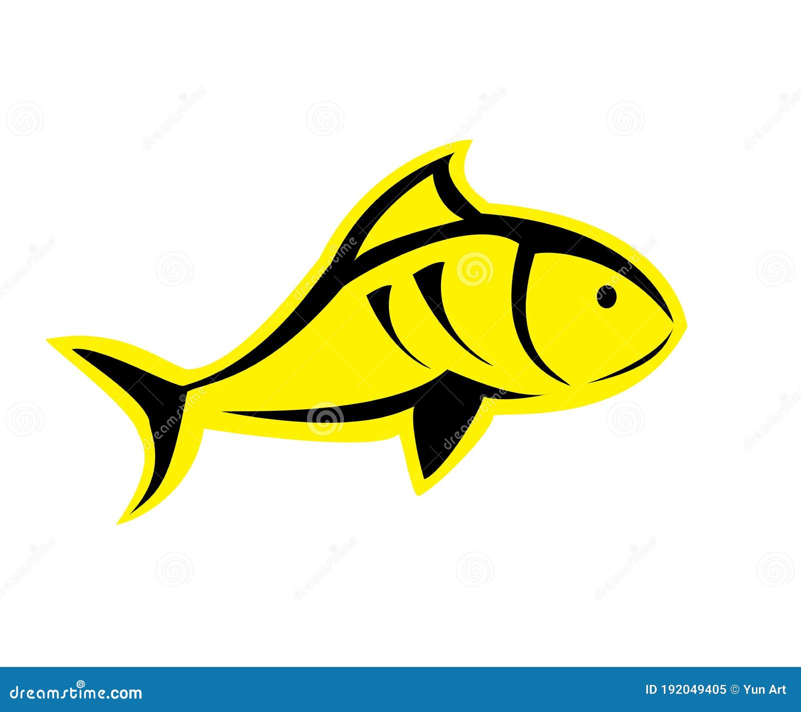 Simple Yellow and Black Fish Logo Design Stock Vector - Illustration of ...