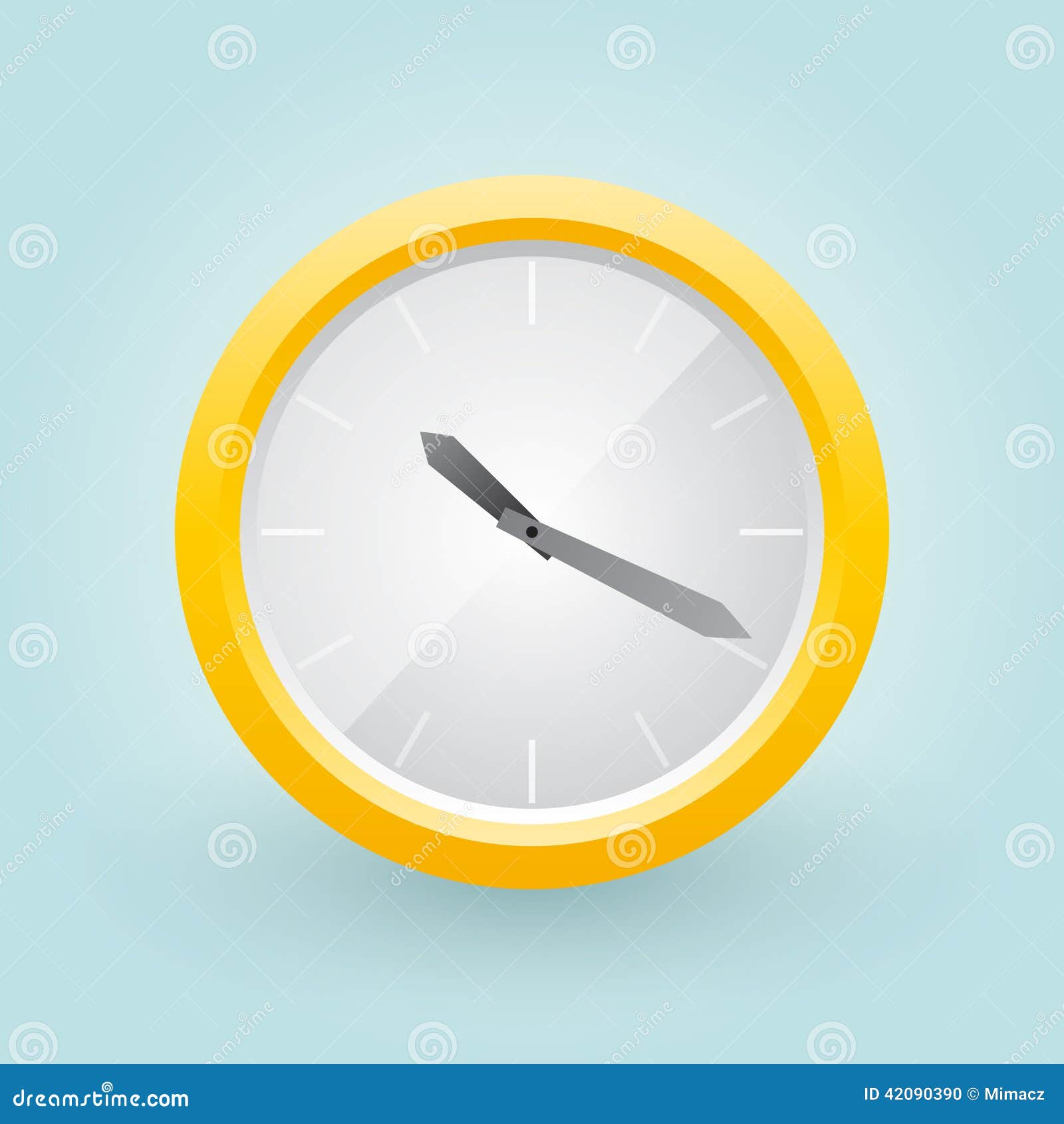Simple yellow clock stock vector. Illustration of yellow - 42090390