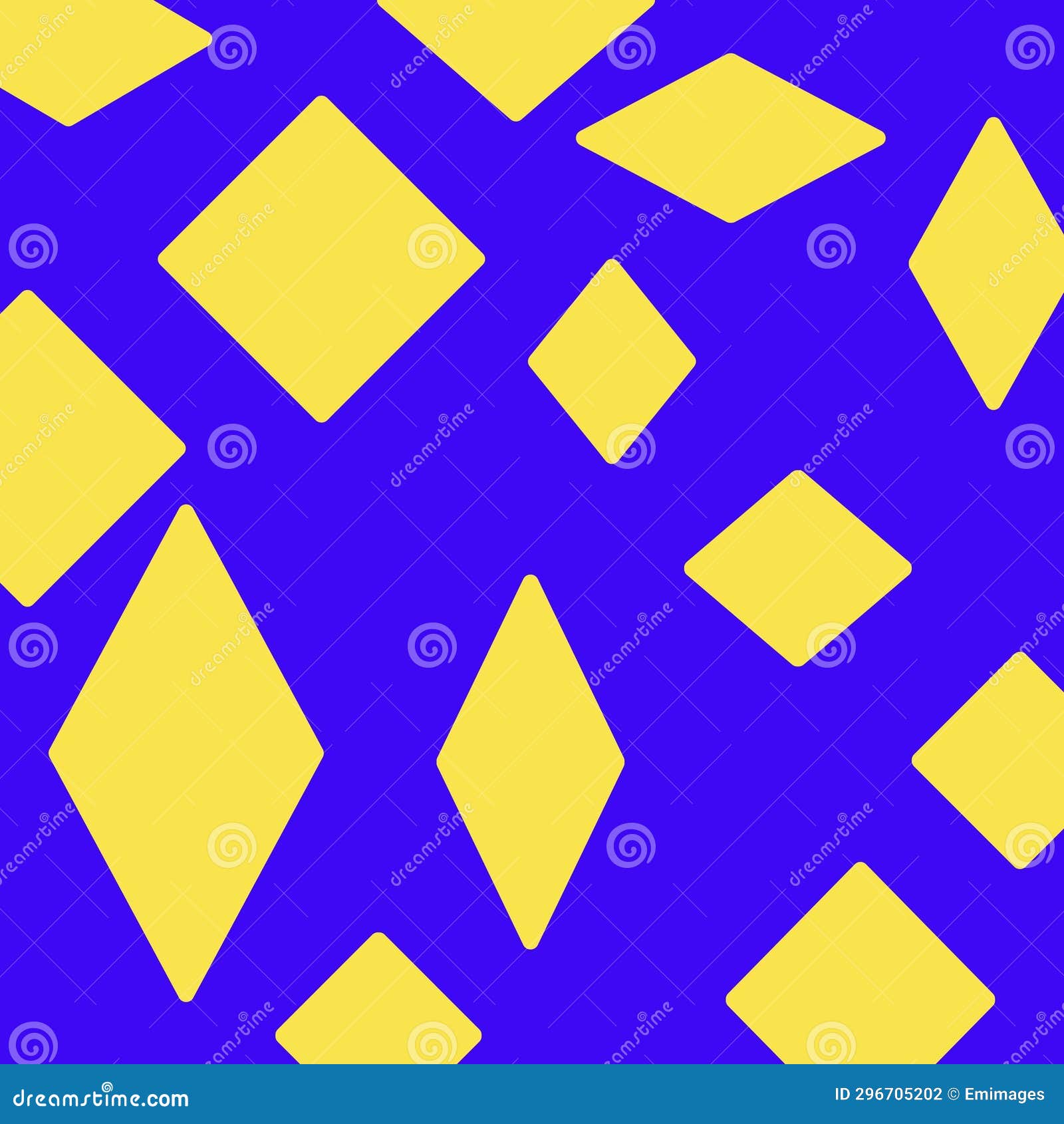 Yellow Diamonds Pattern on Blue Background Stock Illustration ...