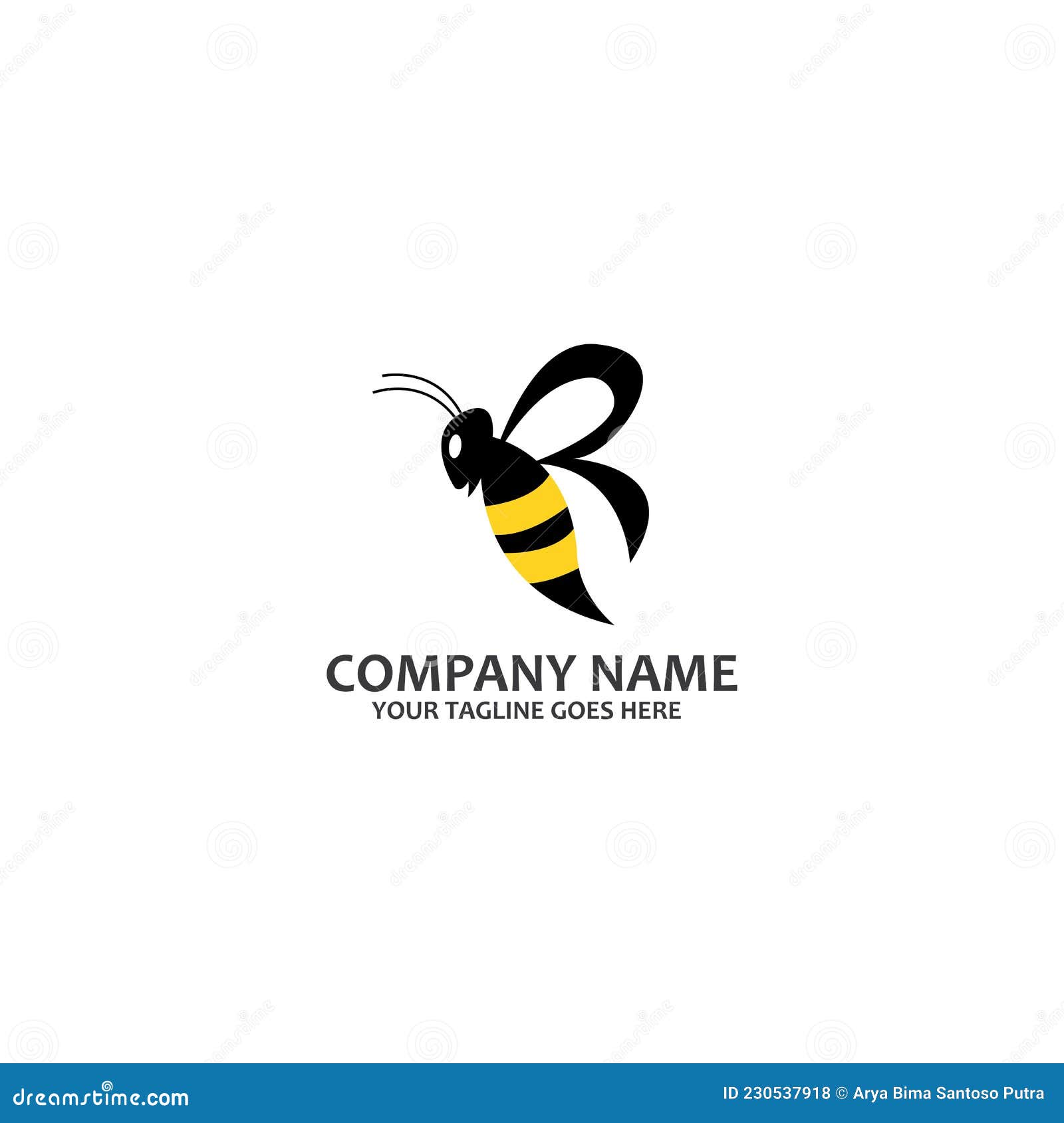 Simple Yellow Honey Bee Free Icon Vector Logo Stock Illustration ...
